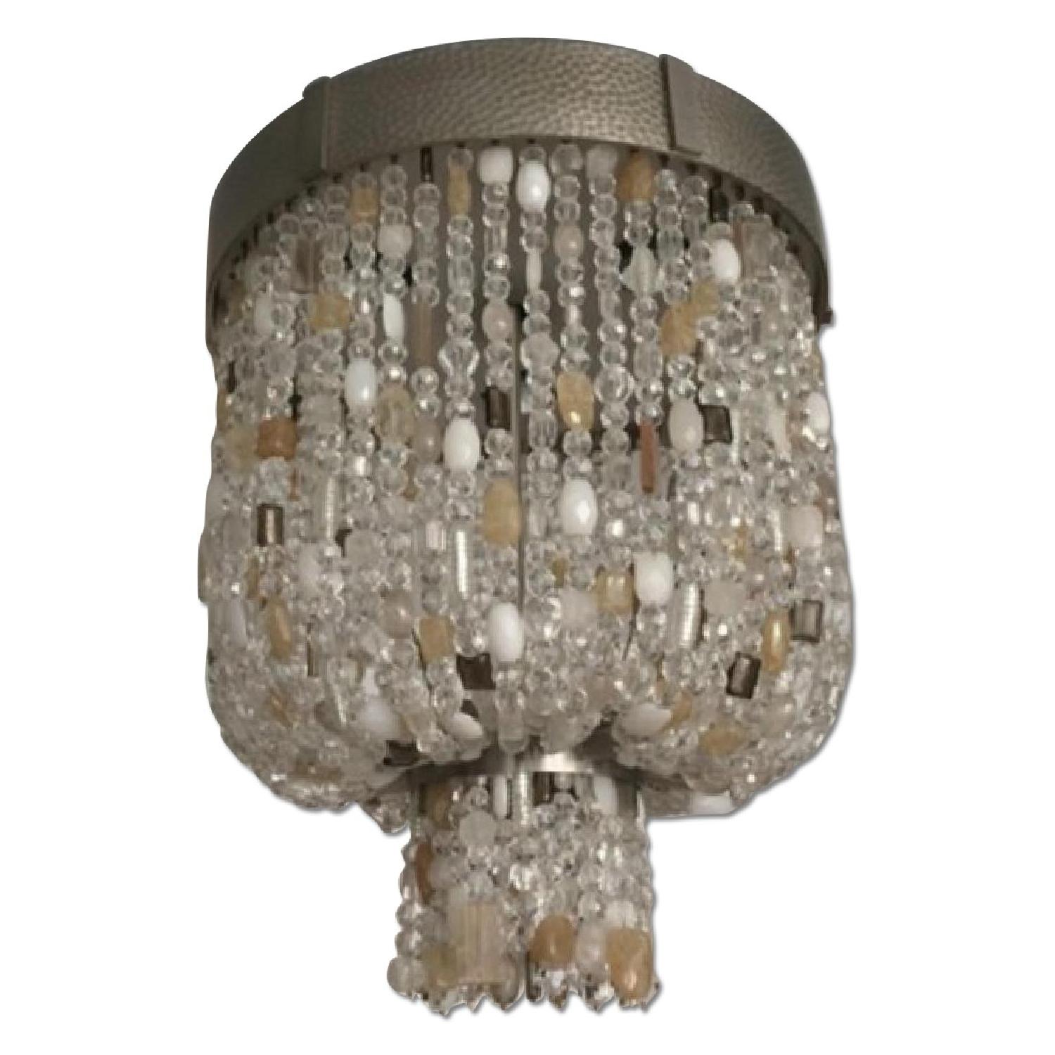 Crystal and Stone Ceiling Light - AptDeco