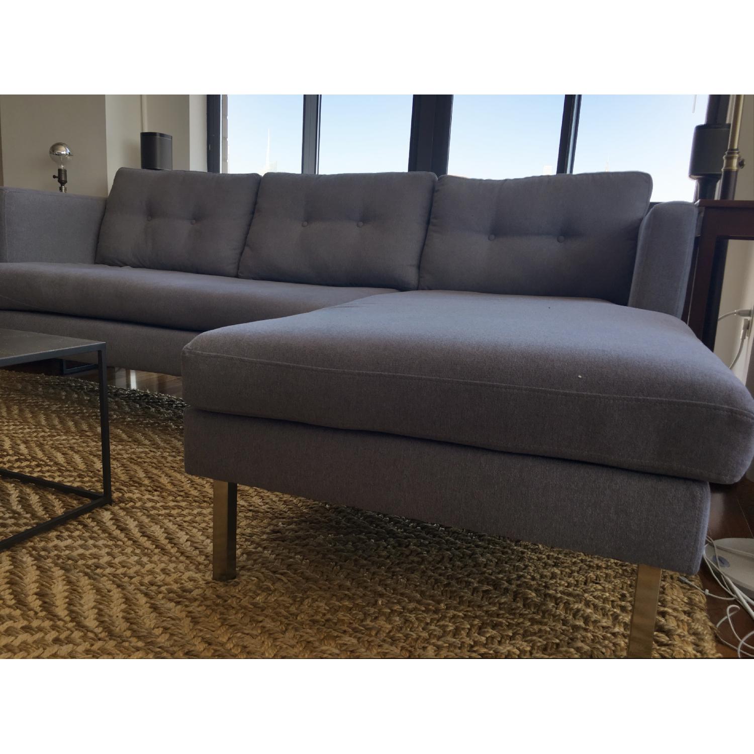 West Elm Jackson Sectional Couch in Marled Microfiber Heather Gray ...