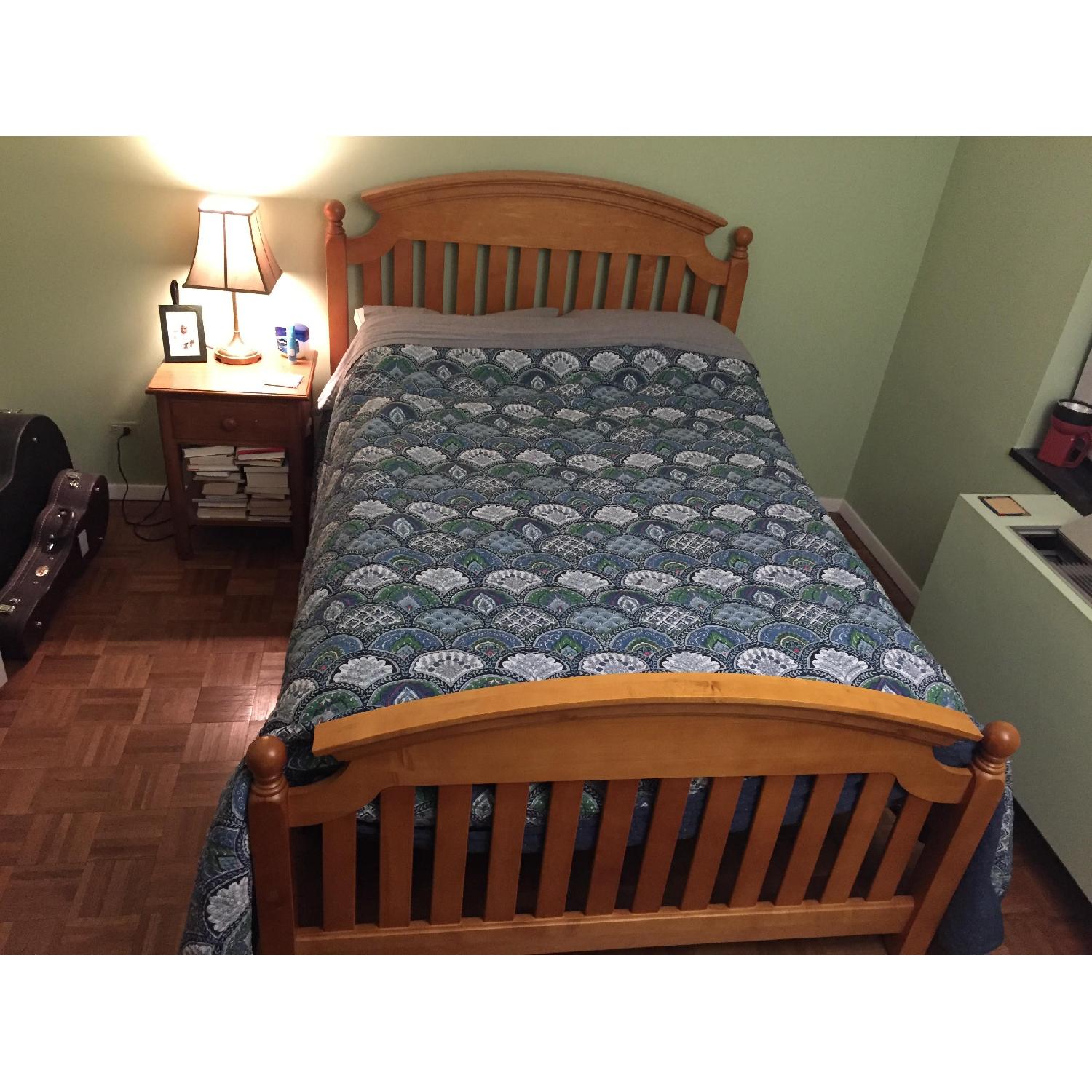 Stanley Oak Full Size Bed Frame - AptDeco