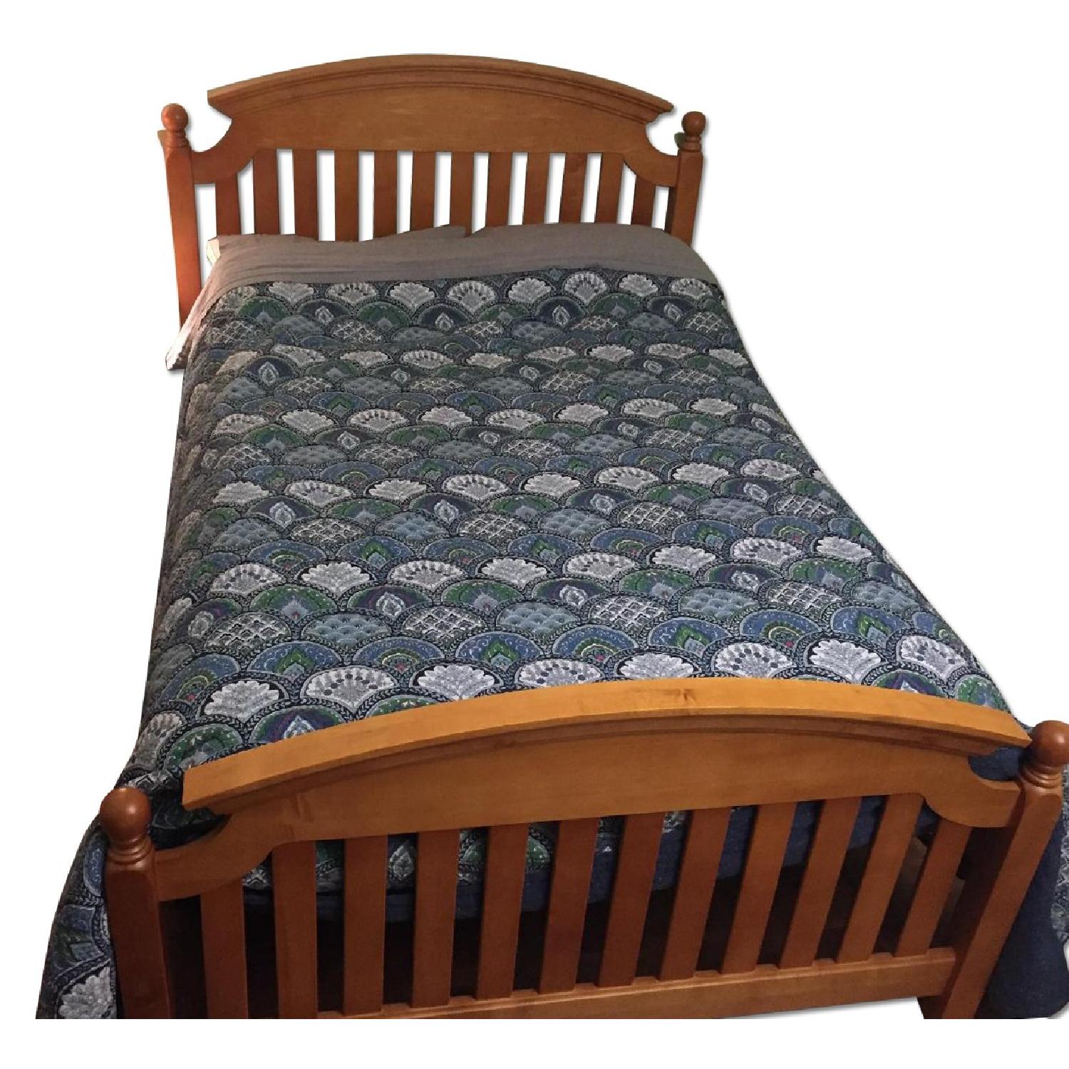 Stanley Oak Full Size Bed Frame - AptDeco