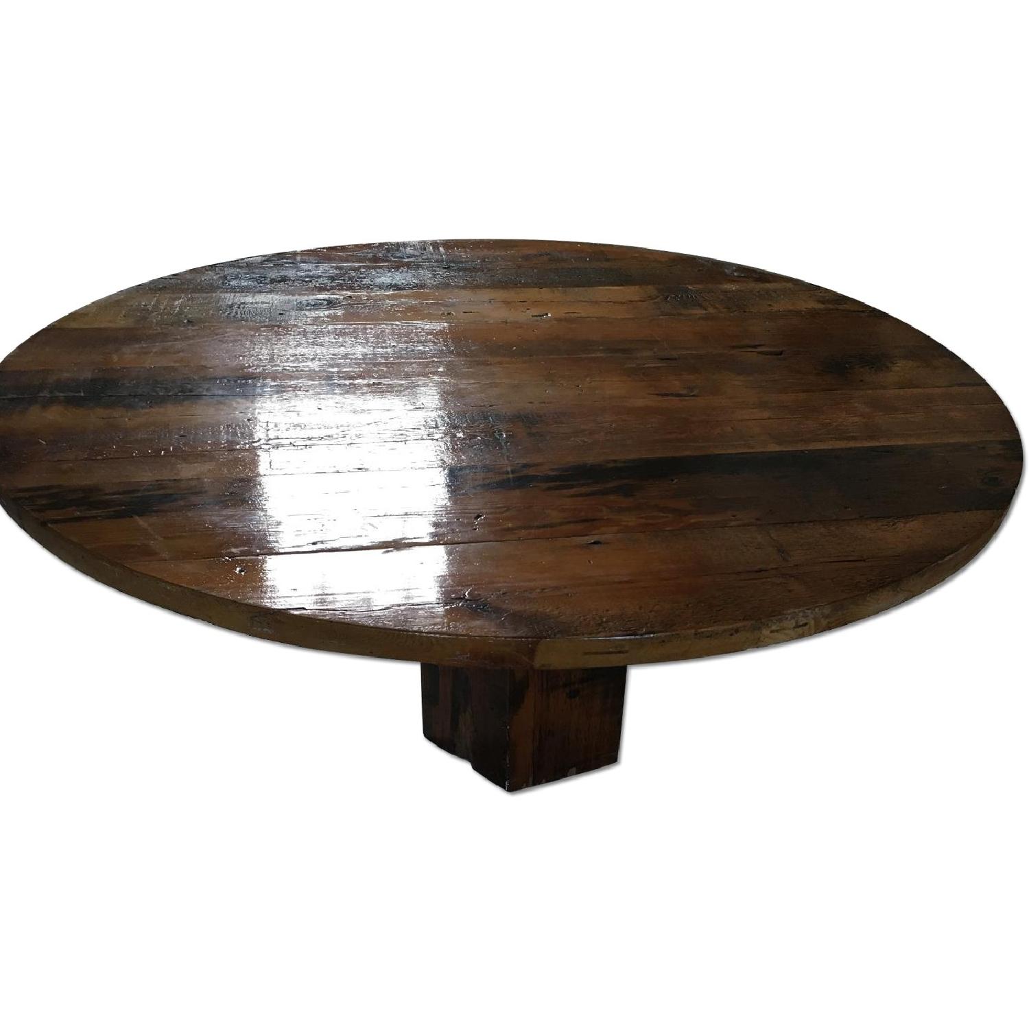Round Wood Barn Table - AptDeco