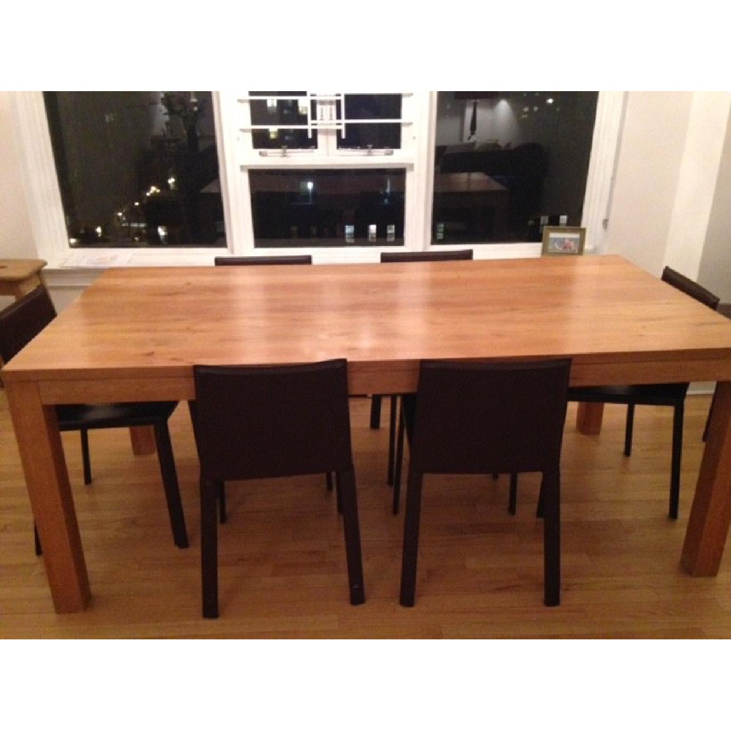 Solid Oak Wood Dining Table - AptDeco