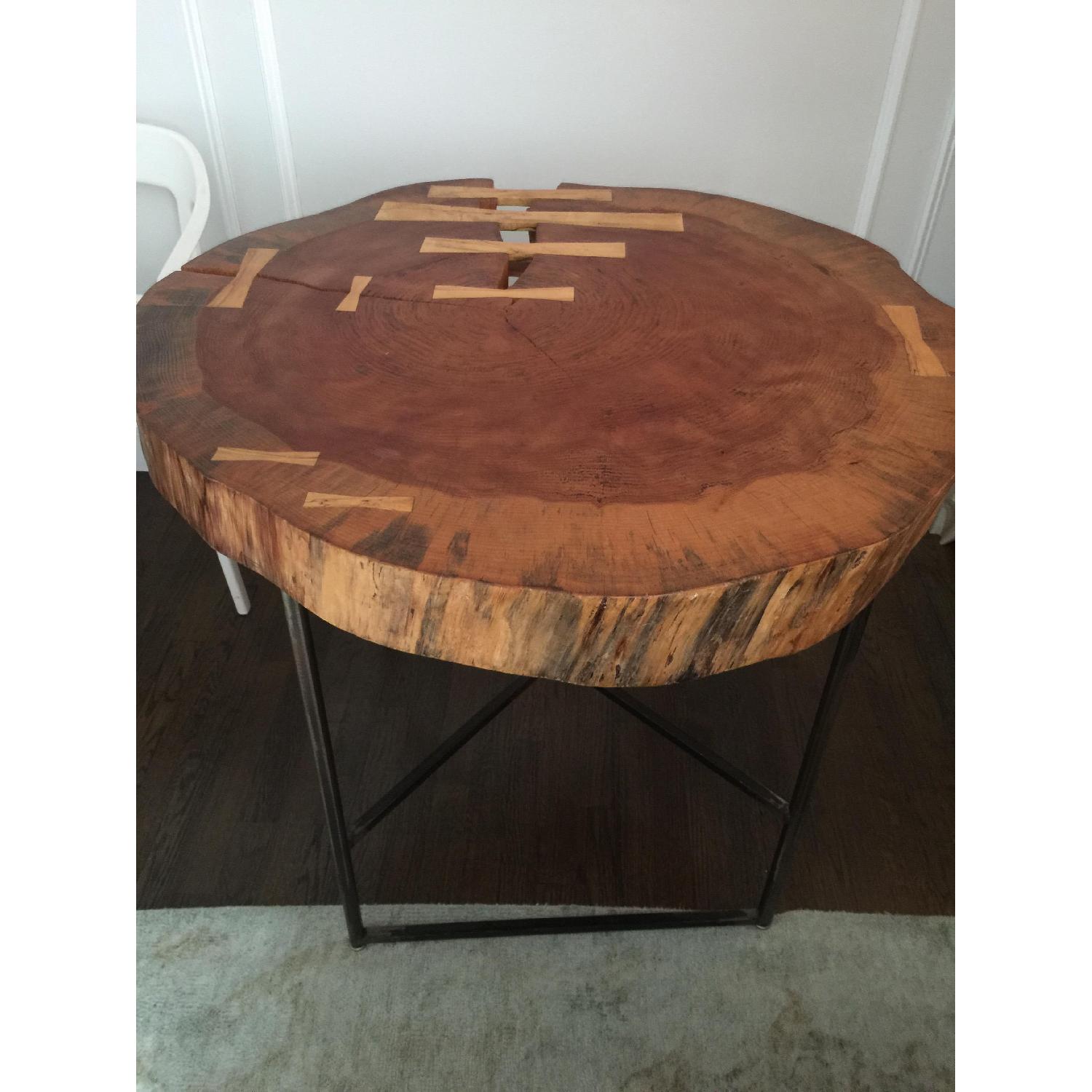 ABC Carpet & Home Natural Edge Tree Cookie Wood Slab Dining Table w ...