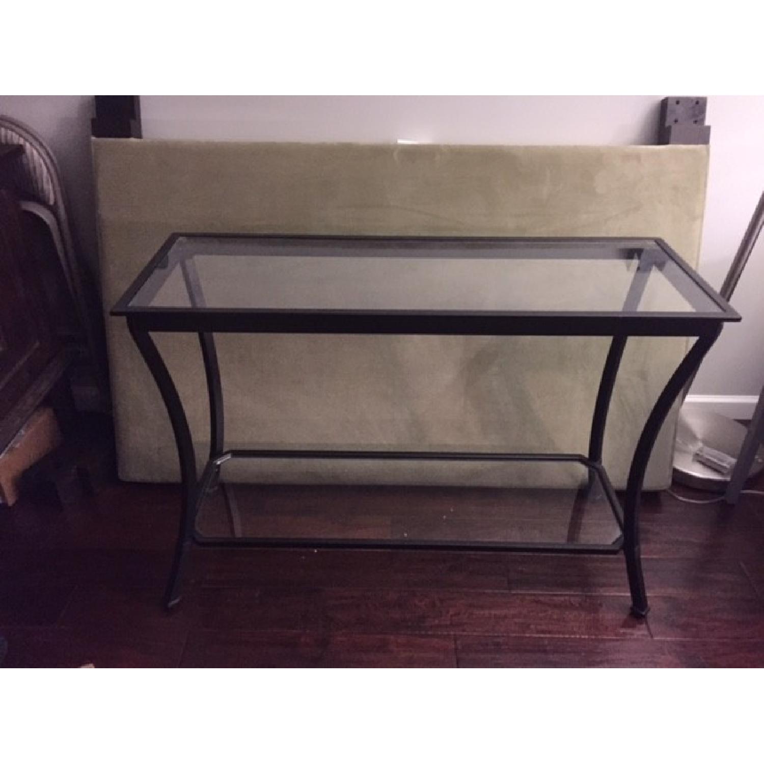 Glass and Metal Console Table - AptDeco