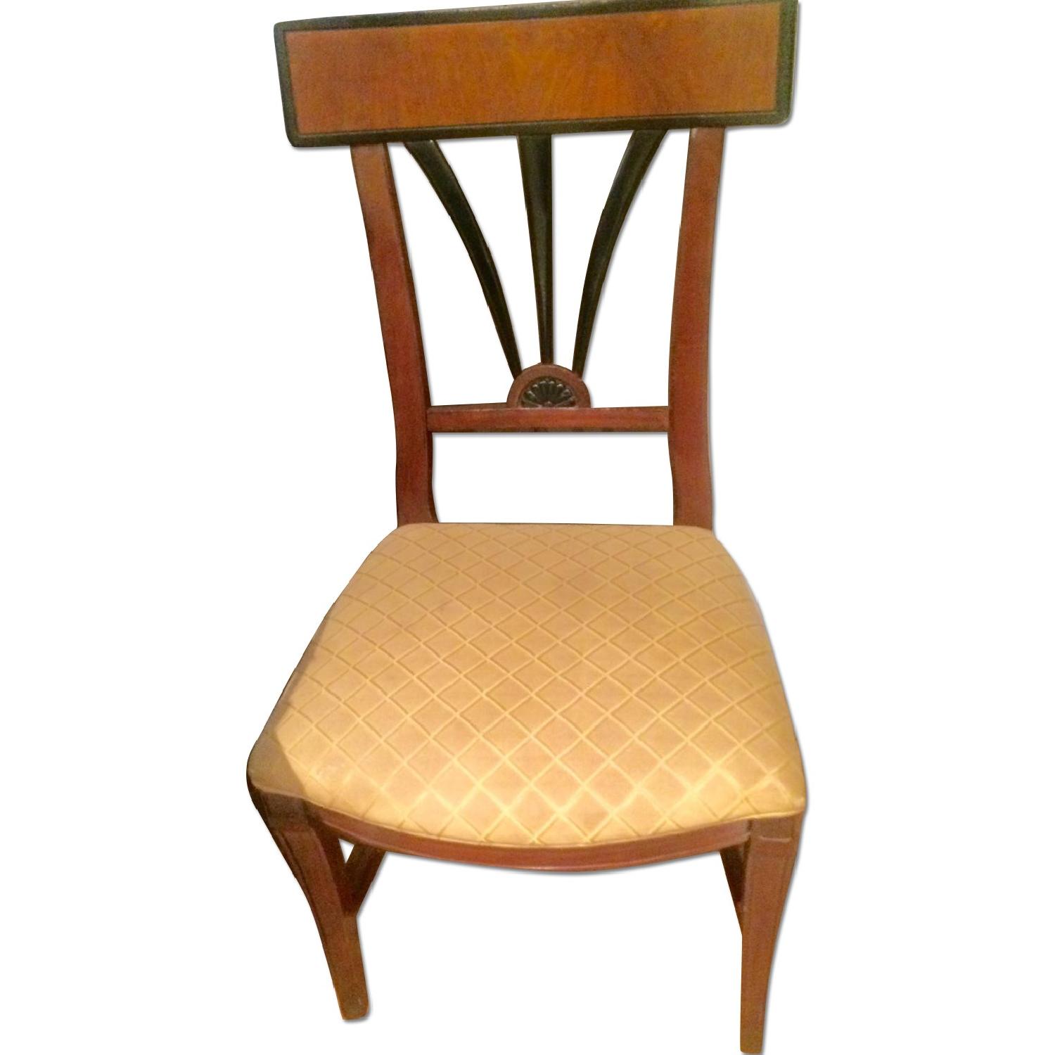 Vintage Upholstered Wood Dining Chairs - Set of 4 - AptDeco