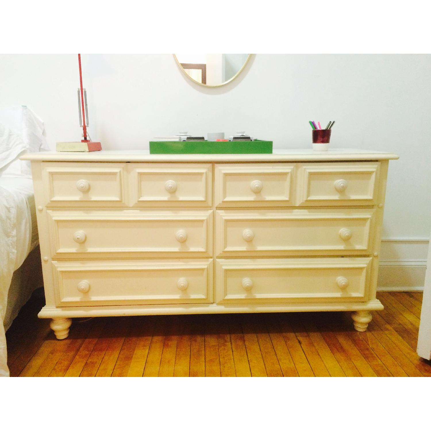 Ivory Wood 6-Drawer Dresser - AptDeco