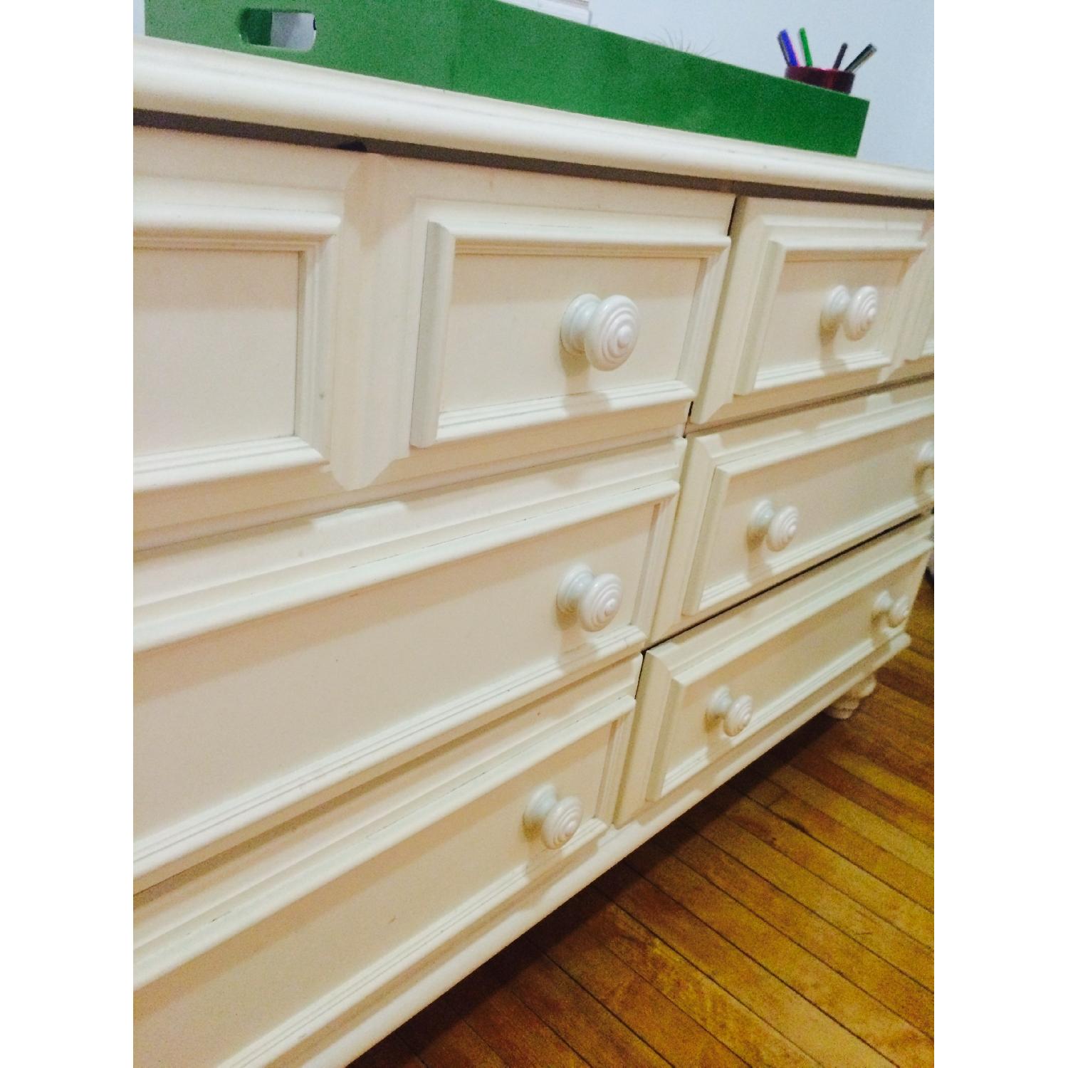Ivory Wood 6-Drawer Dresser - AptDeco