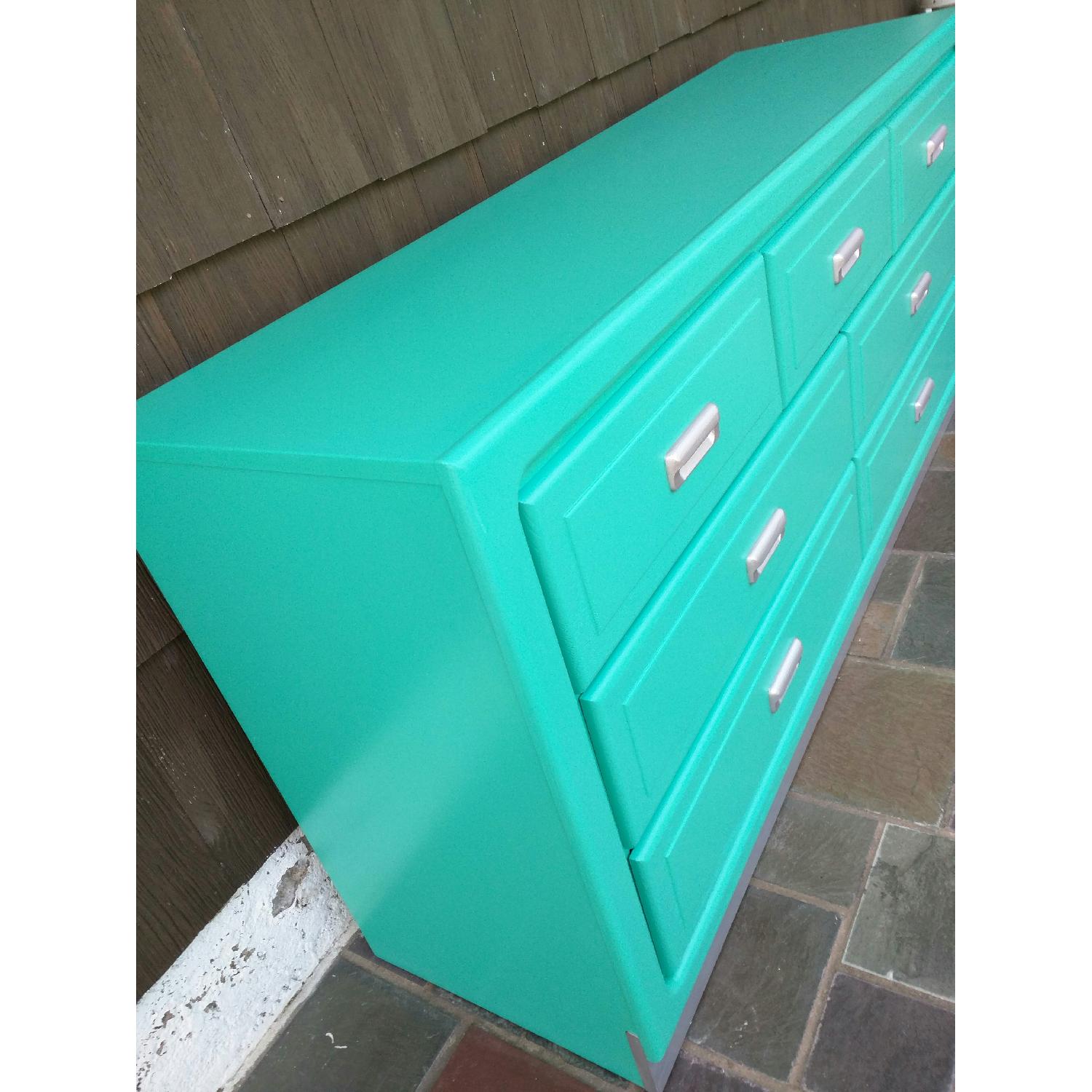 Stanley Modern Style Dresser Painted in Deep Sea Turquoise - AptDeco