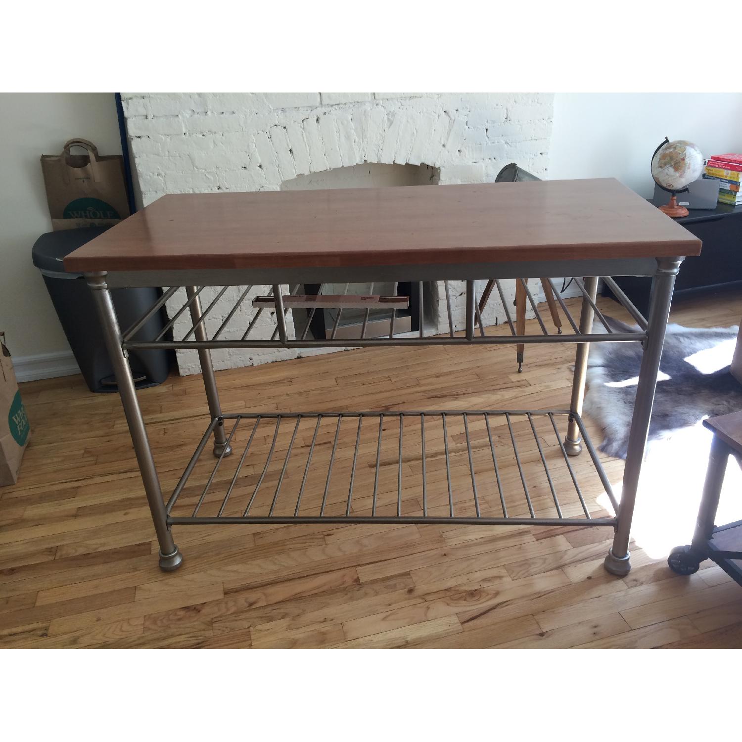 Kibbe Kitchen Island w/ Butcher Block Top - AptDeco