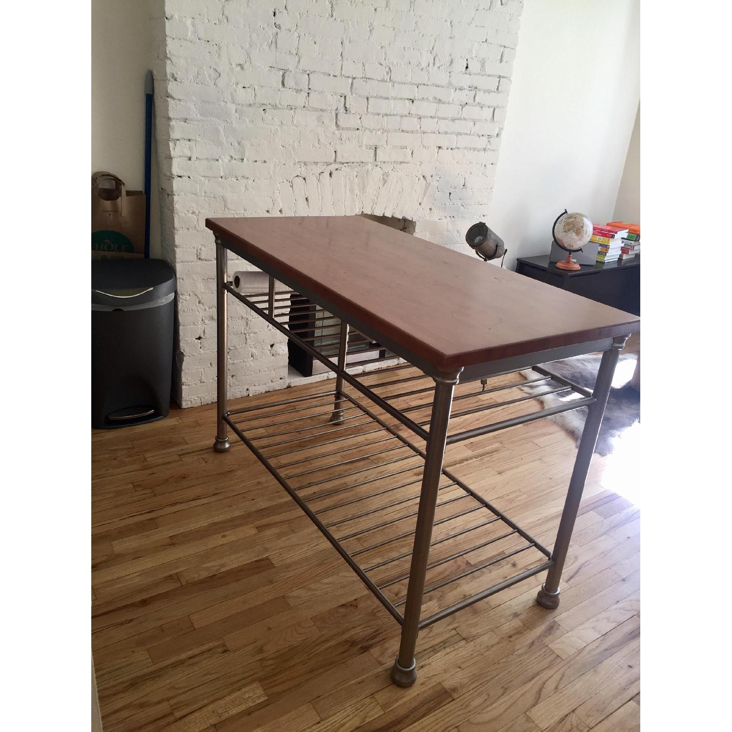 Kibbe Kitchen Island w/ Butcher Block Top - AptDeco