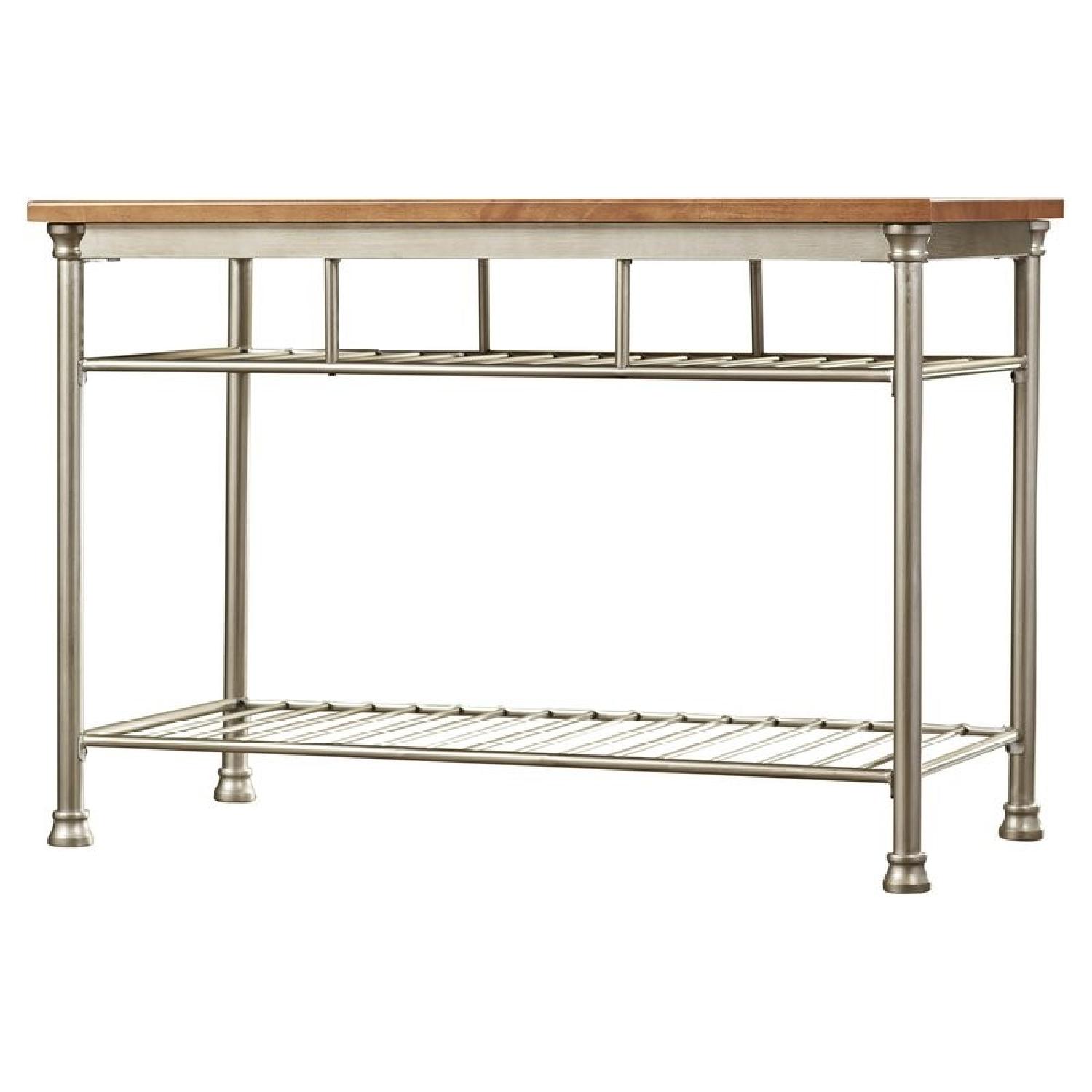 Kibbe Kitchen Island w/ Butcher Block Top - AptDeco