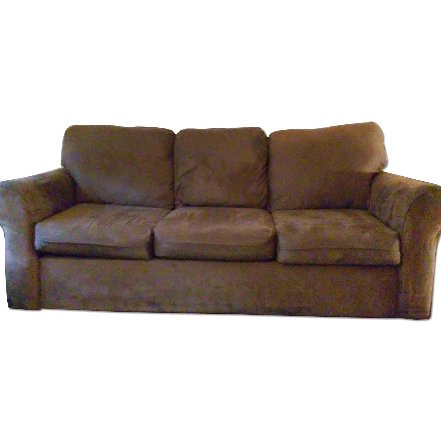 Brown Suede Sofa - AptDeco