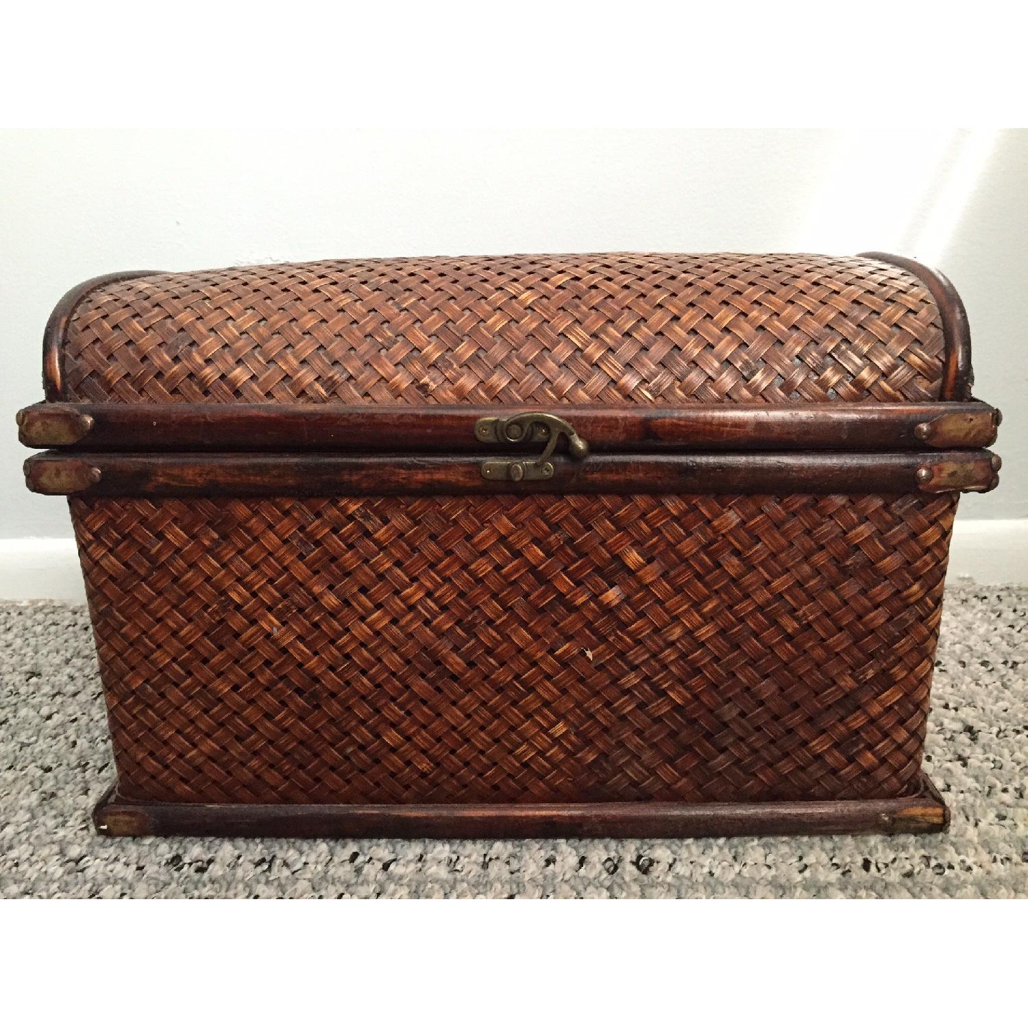 Cherry Wood Colored Lattice Trunk - AptDeco