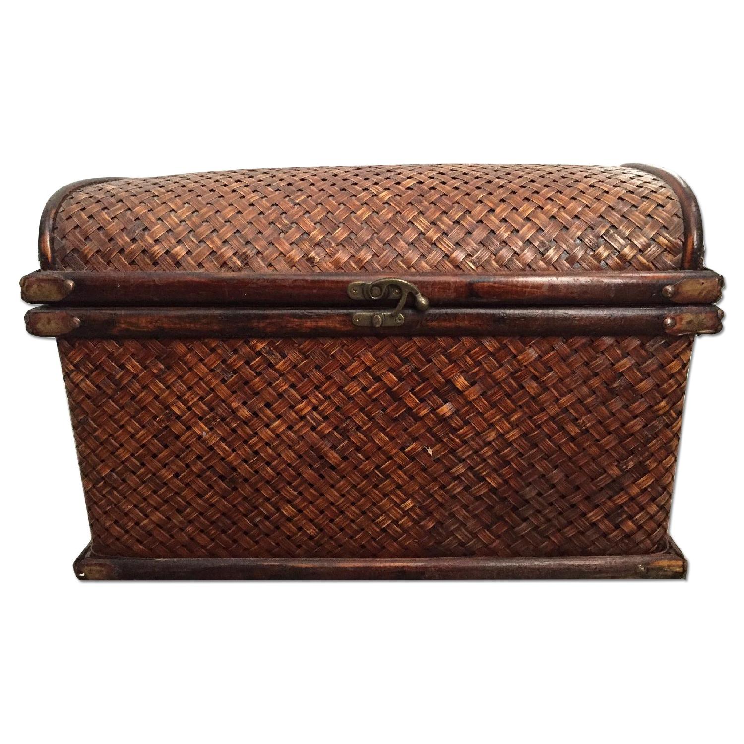 Cherry Wood Colored Lattice Trunk - AptDeco
