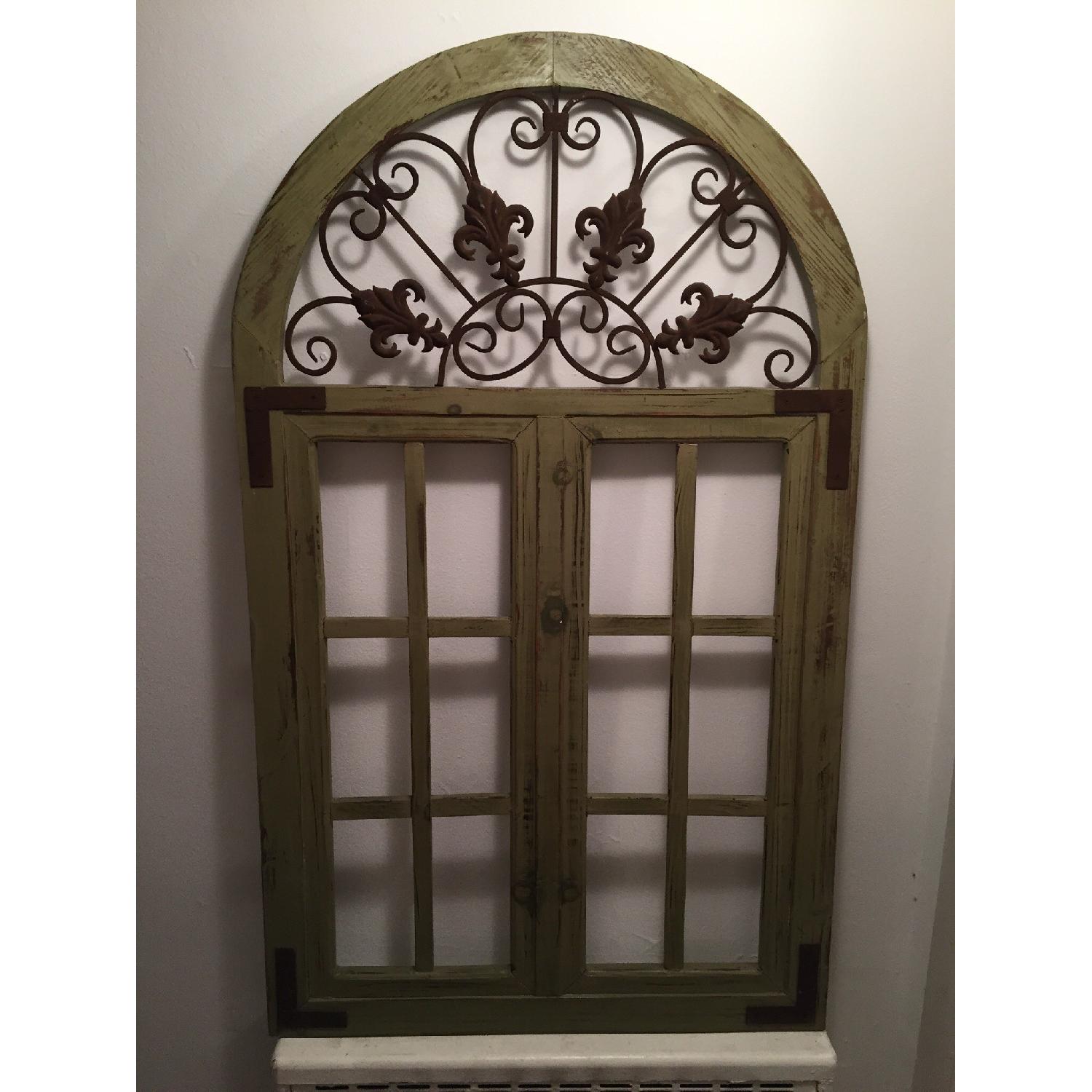 Home Goods Wooden & Wrought Iron Window Wall Art - AptDeco