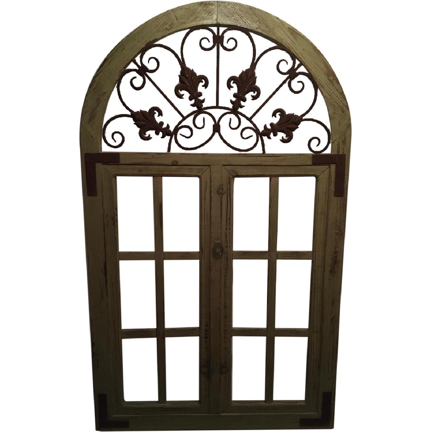Home Goods Wooden & Wrought Iron Window Wall Art - AptDeco