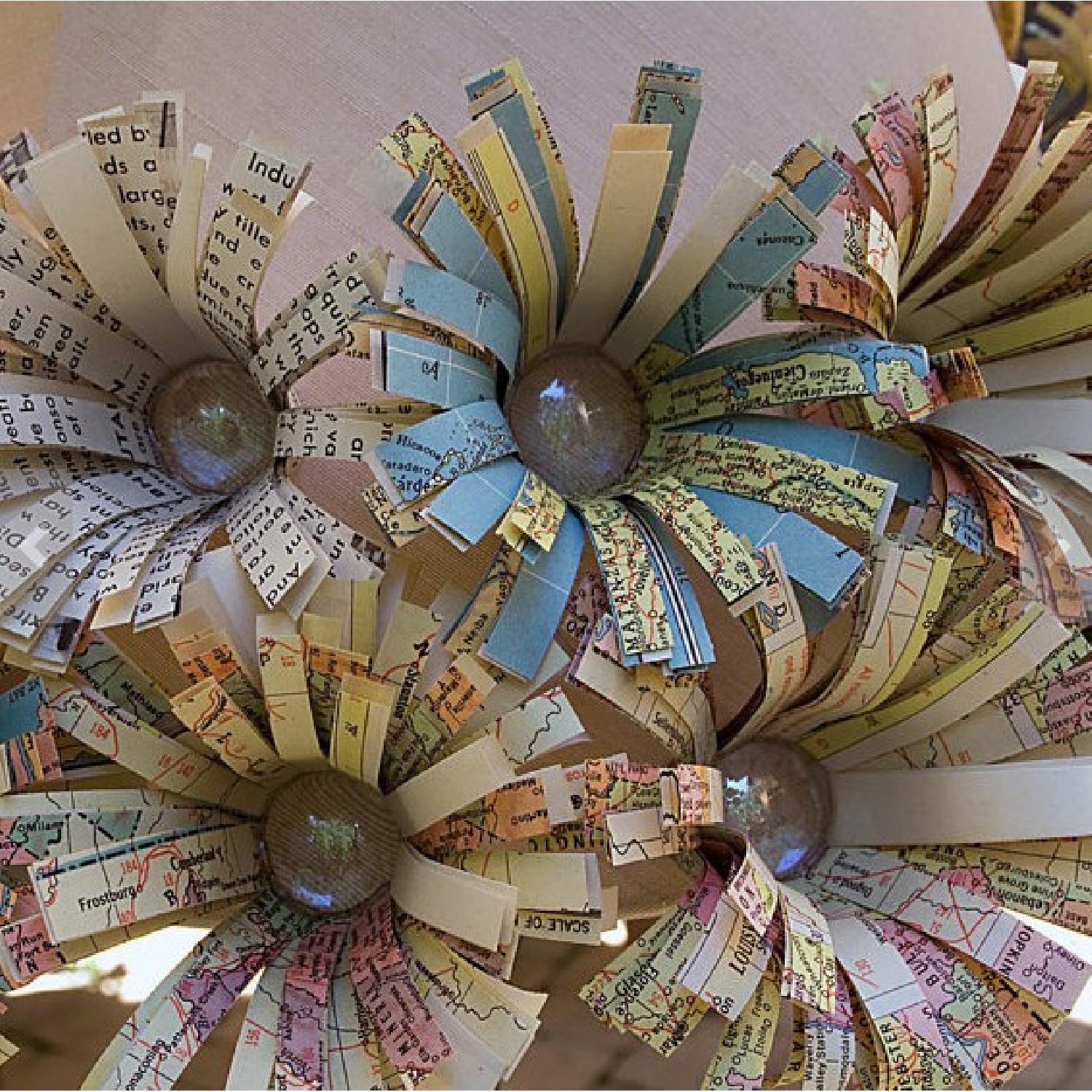 Vintage Map Rosette Lamp - AptDeco