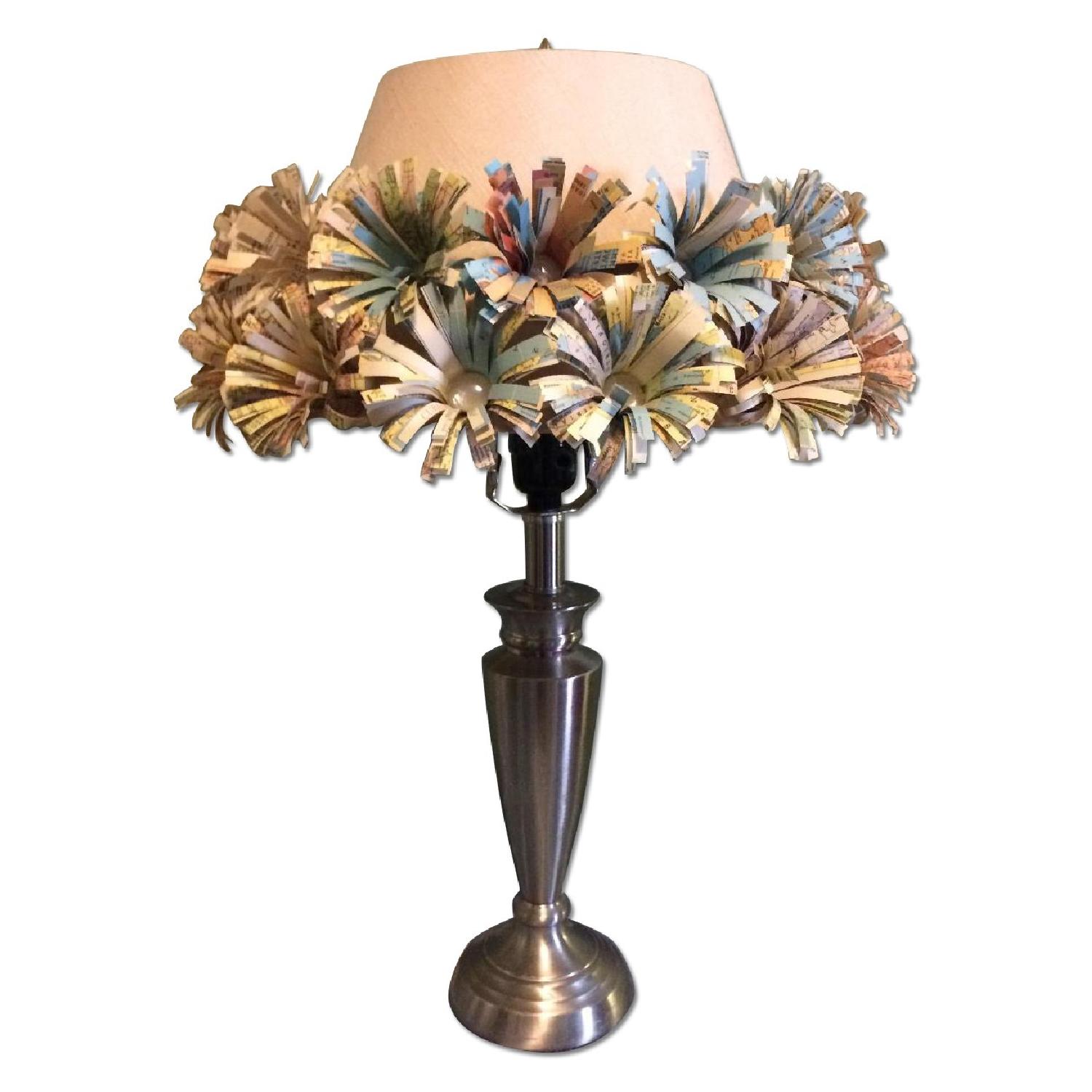 Vintage Map Rosette Lamp - AptDeco