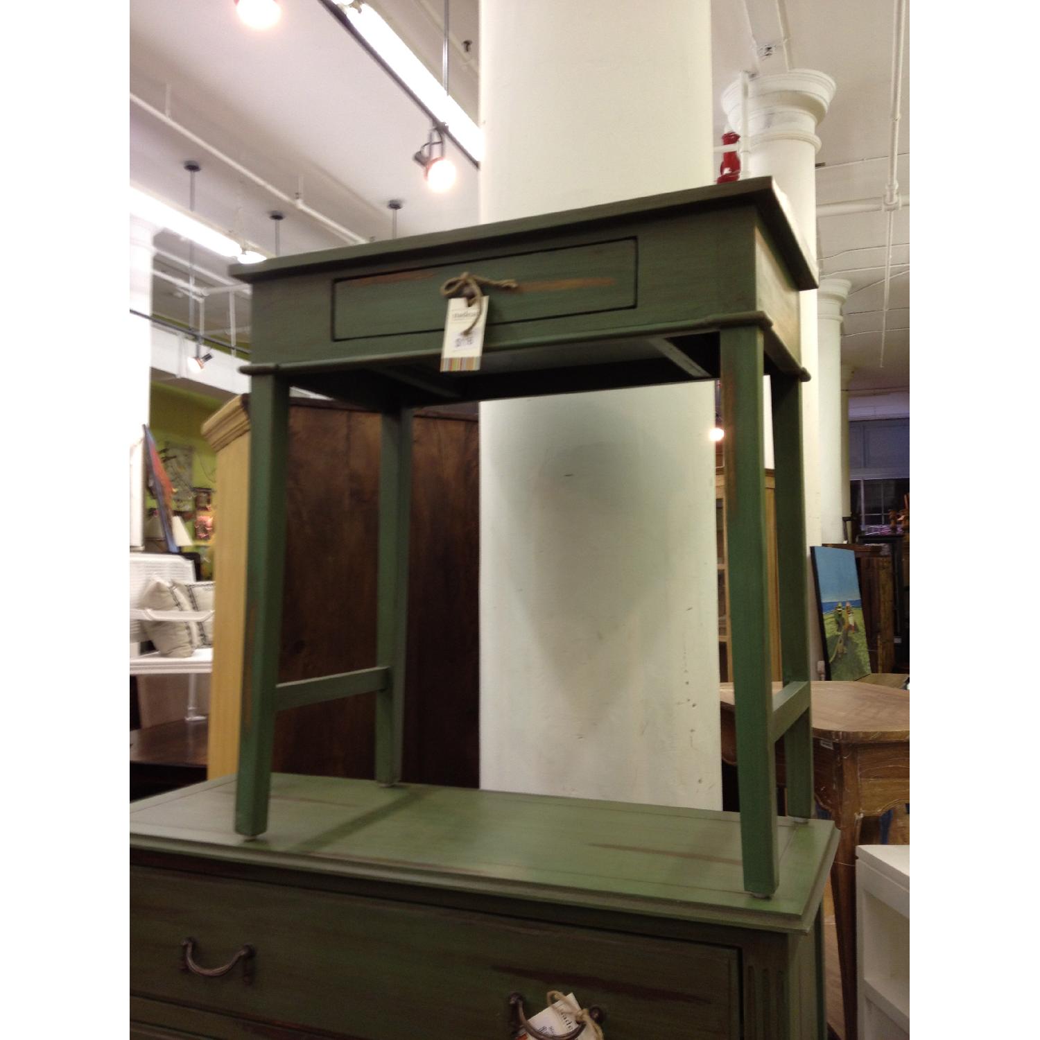 Nadeau Hand-Painted Green Writing Desk - AptDeco