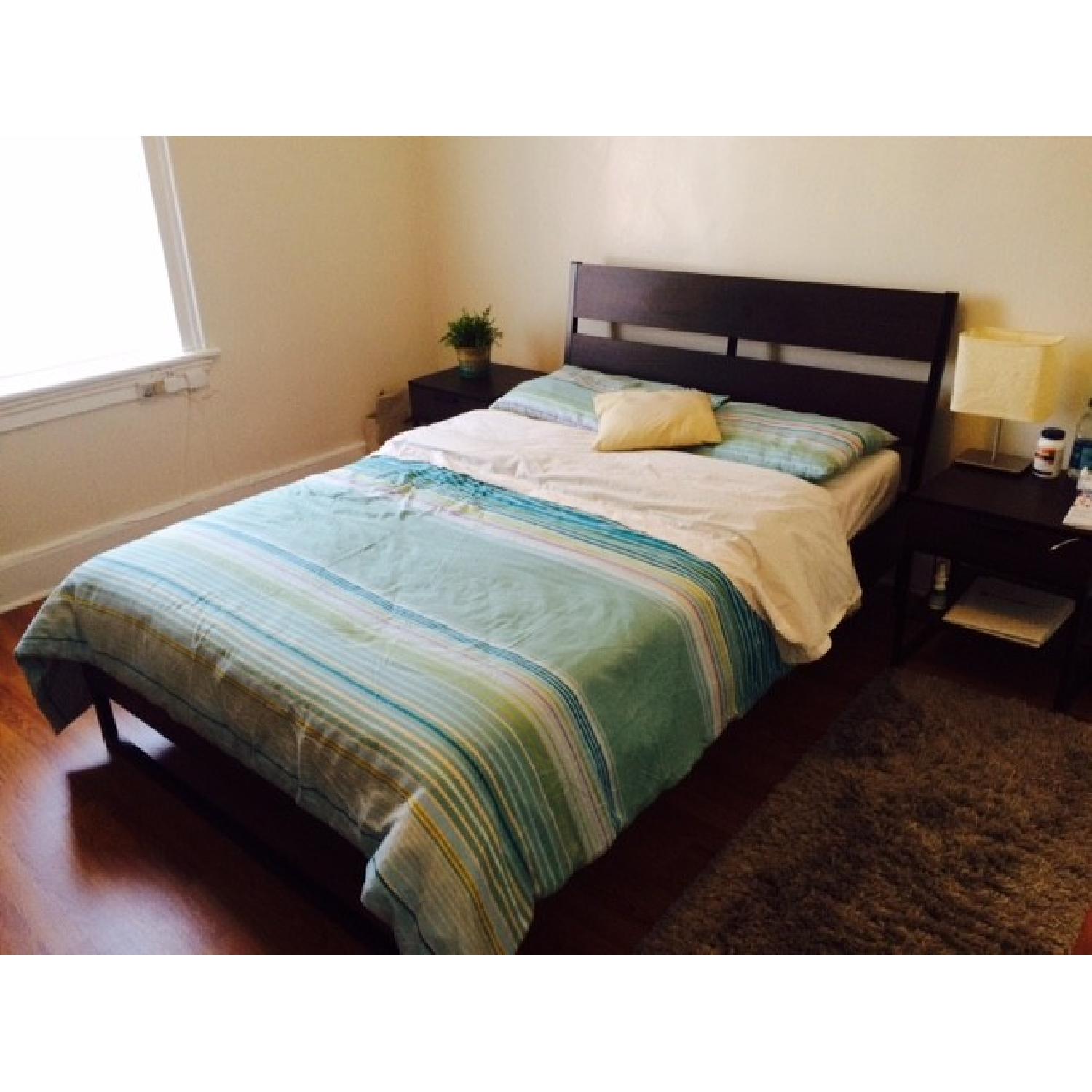 Ikea Trysil Full Size Bed Frame + 2 Night Stands - AptDeco