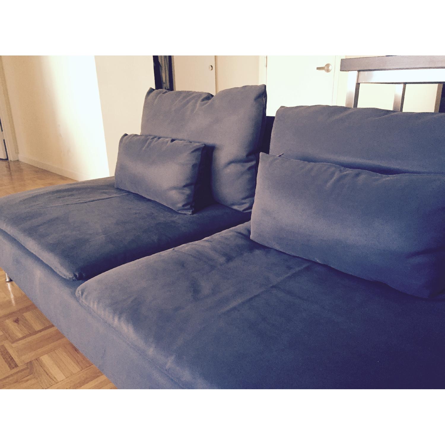 Ikea Soderhamn Three-Seat Sectional Sofa w/ Back Cushions in Grey - AptDeco