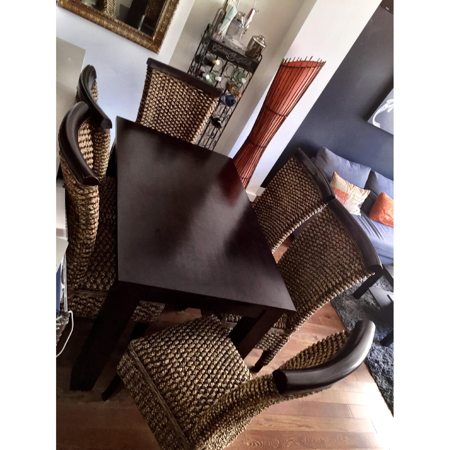 Thai Wooden Dining Table w/ 6 Chairs - AptDeco