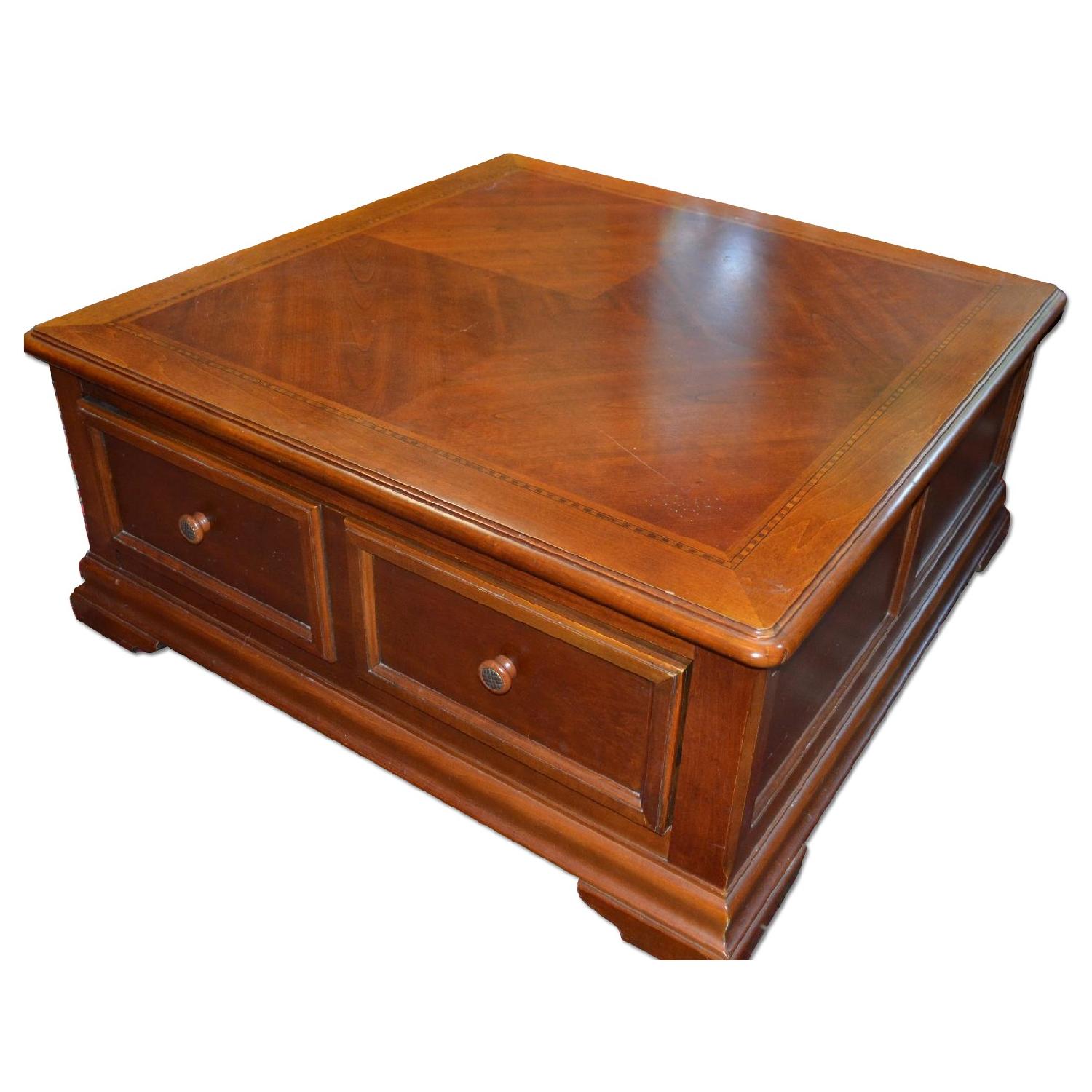 Huffman Koos Solid Wood Coffee Table + Matching End Table - AptDeco