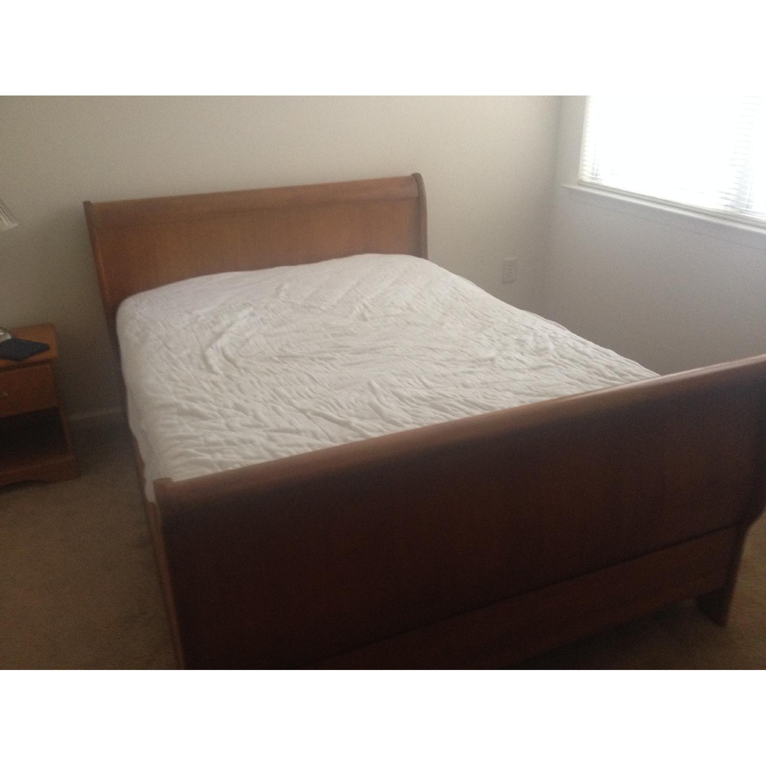 Solid Canadian Maple Full Size Bed Frame - AptDeco