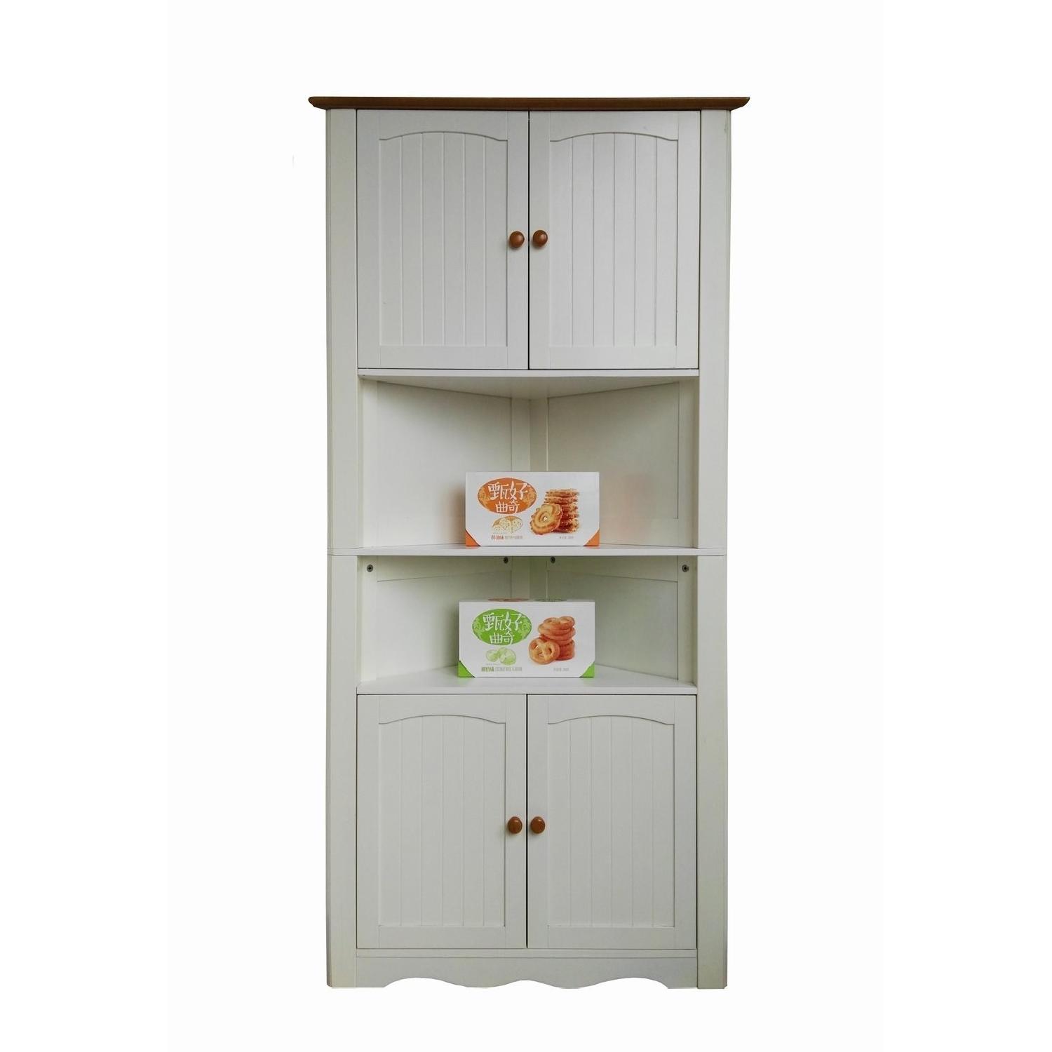 BrylaneHome Country Kitchen Corner Cabinet - AptDeco
