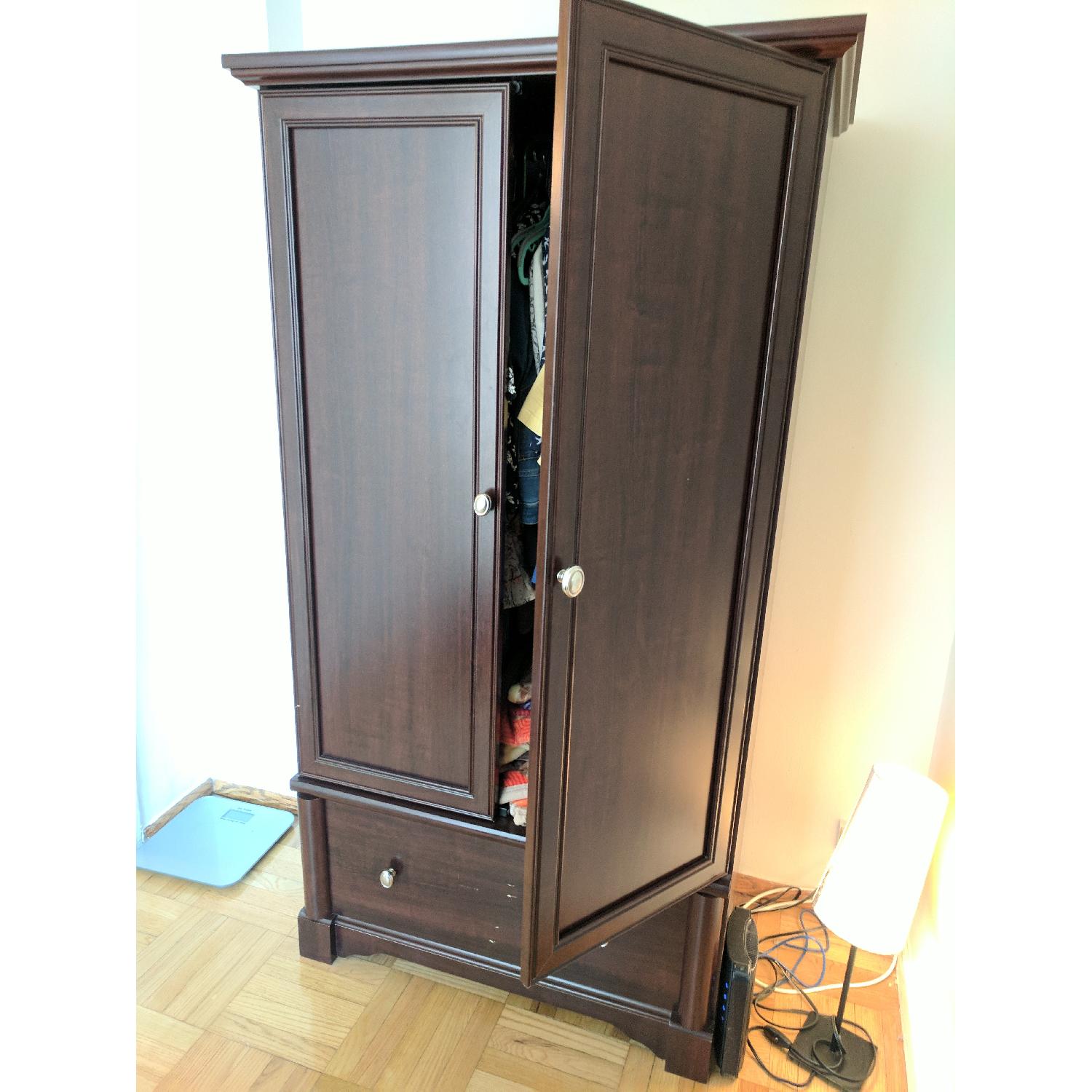 Sauder Palladia Armoire in Cherry - AptDeco