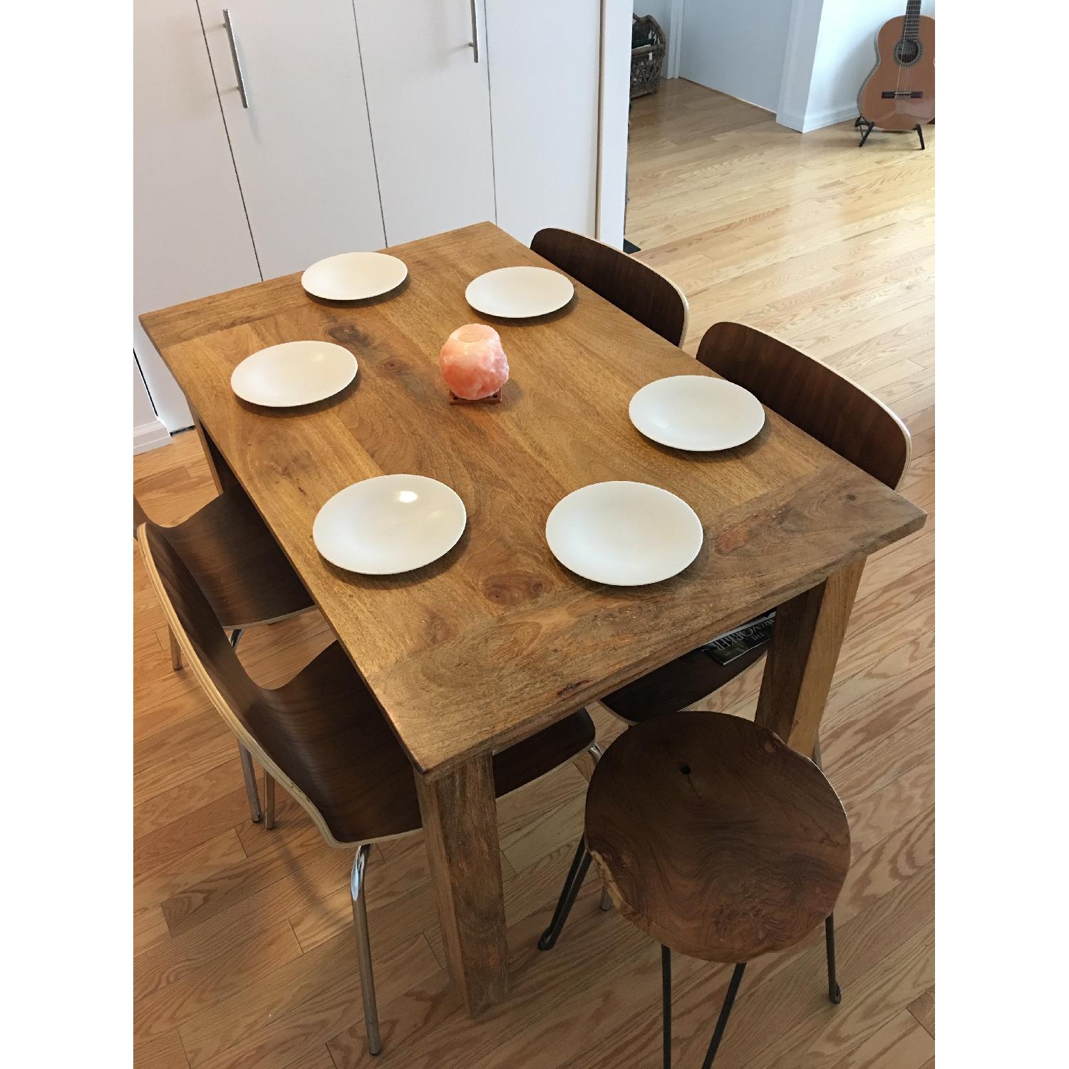 Crate & Barrel Felix Walnut Dining Chairs - AptDeco