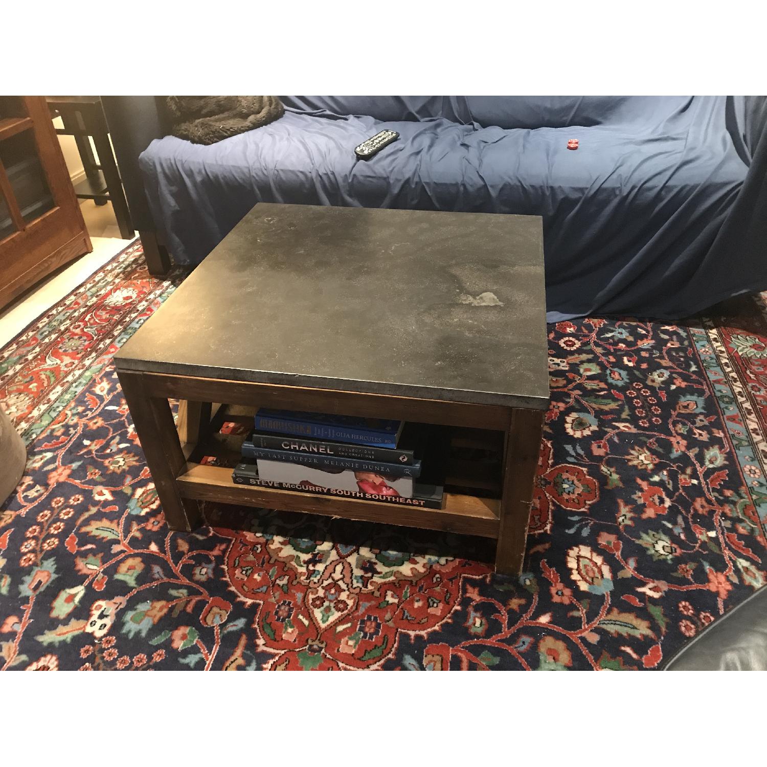 Crate & Barrel Bluestone Square Coffee Table - AptDeco