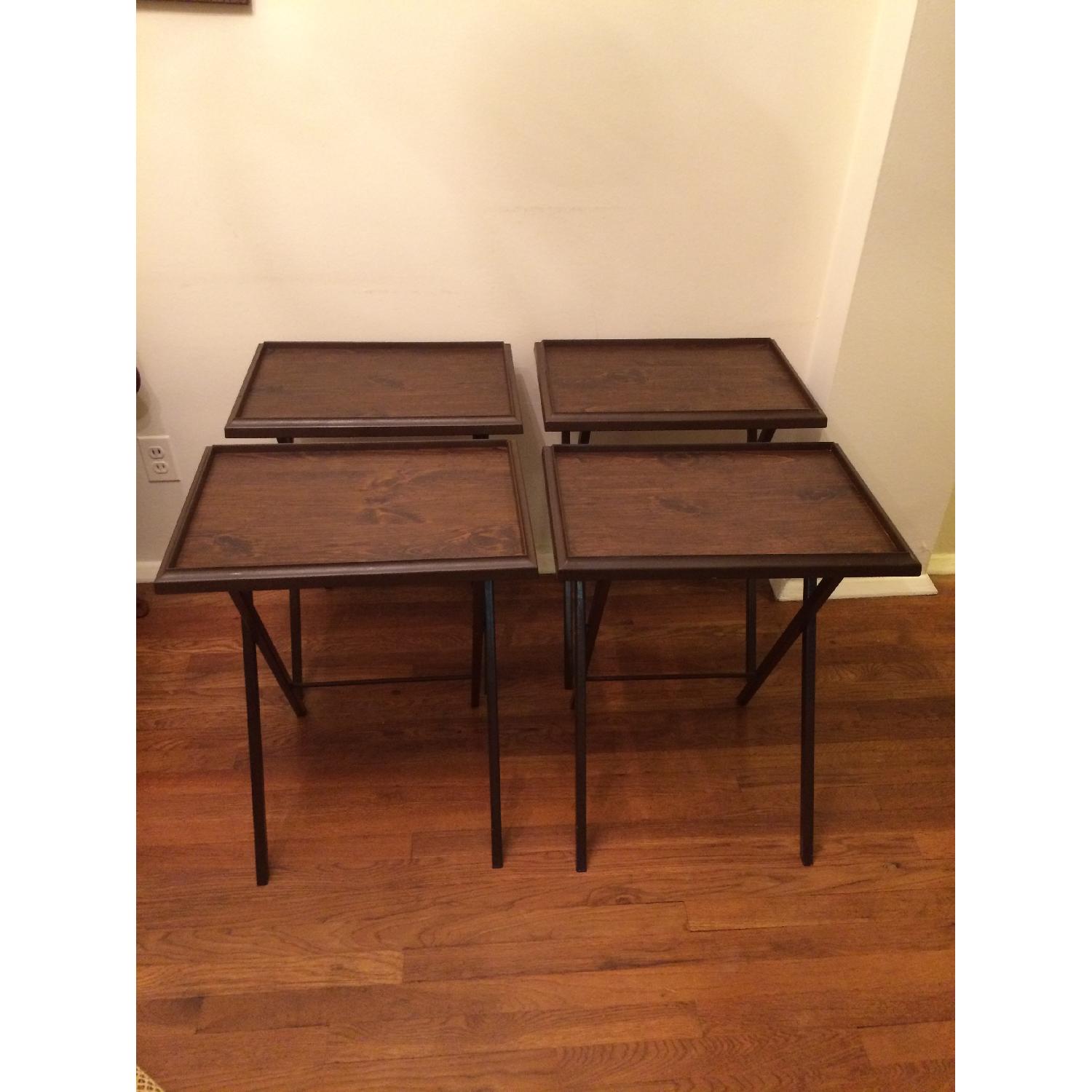 Artex Snack Tables Set of 4 with Stand - AptDeco