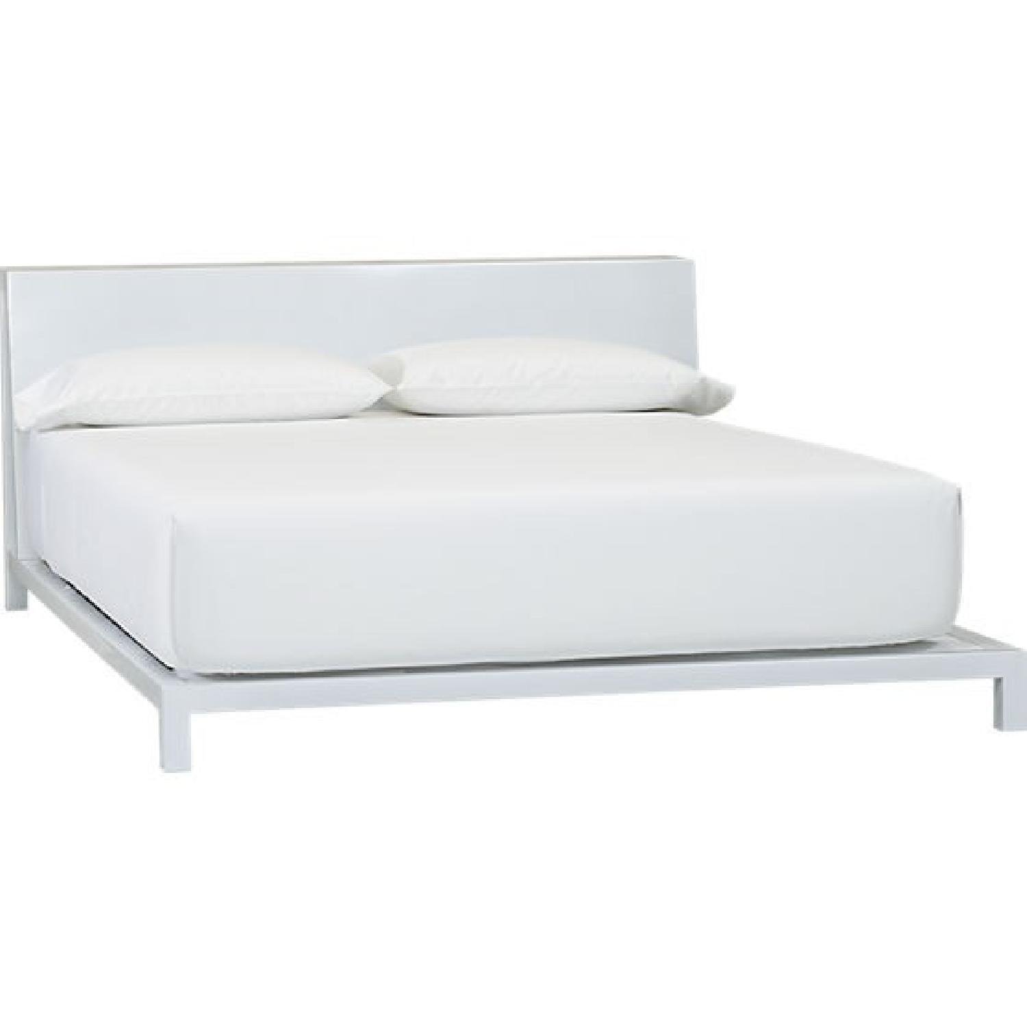 CB2 Alpine White Platform Queen Size Bed Frame - AptDeco