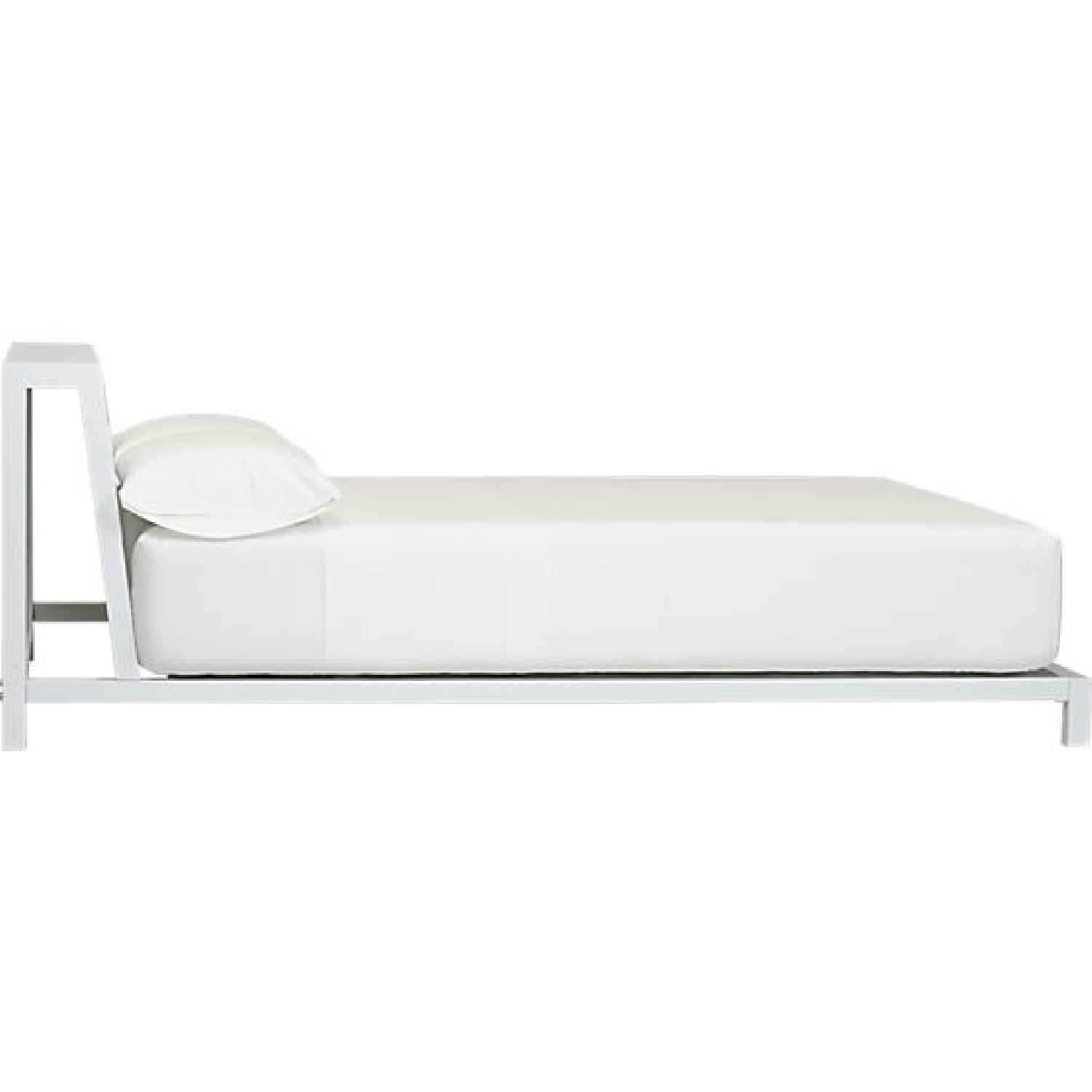 CB2 Alpine White Platform Queen Size Bed Frame - AptDeco