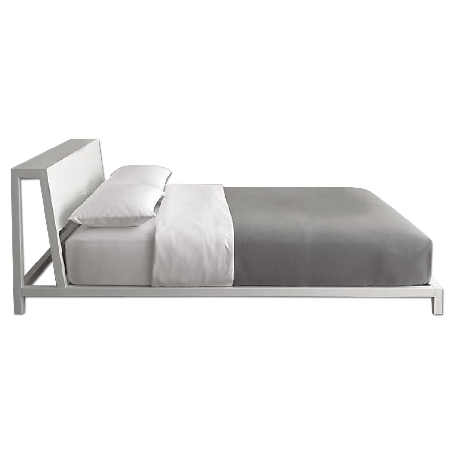 CB2 Alpine White Platform Queen Size Bed Frame - AptDeco