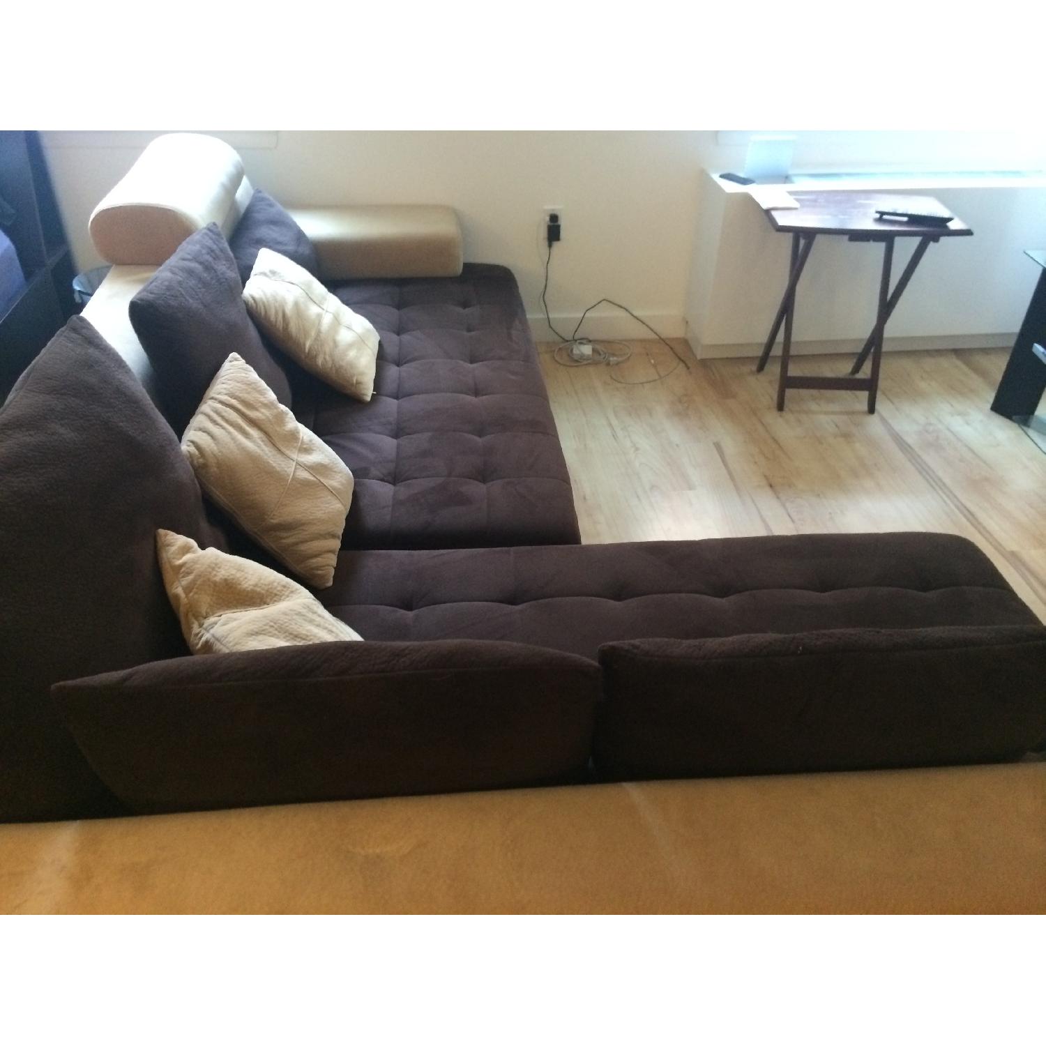 Microfiber L-Shaped Couch - AptDeco