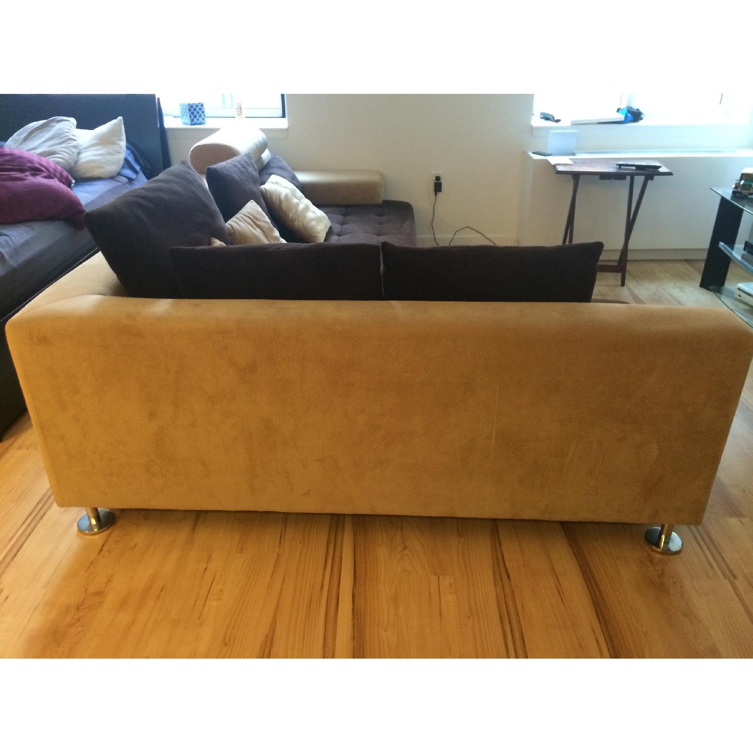 Microfiber L-Shaped Couch - AptDeco