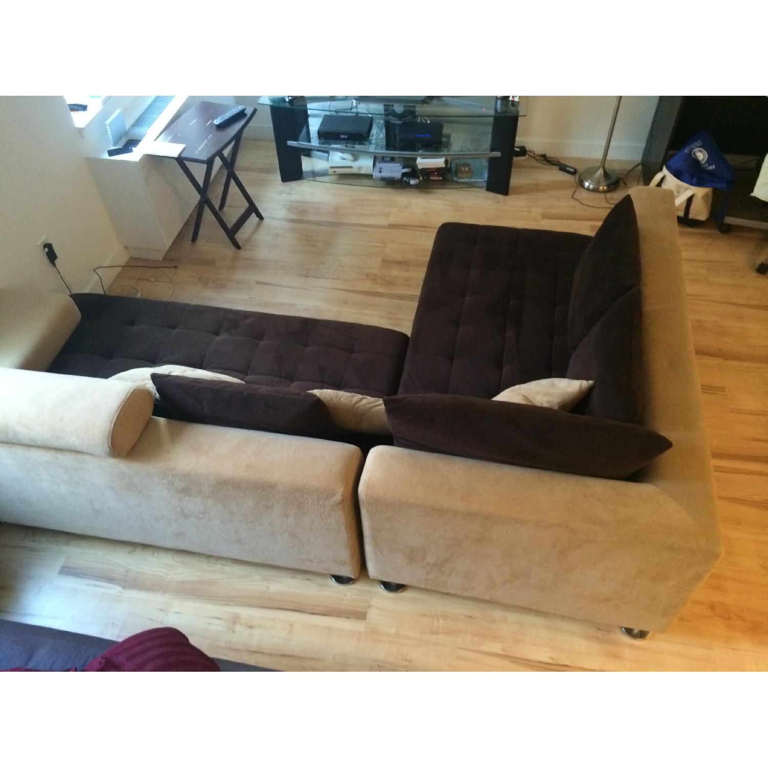 Microfiber L-Shaped Couch - AptDeco