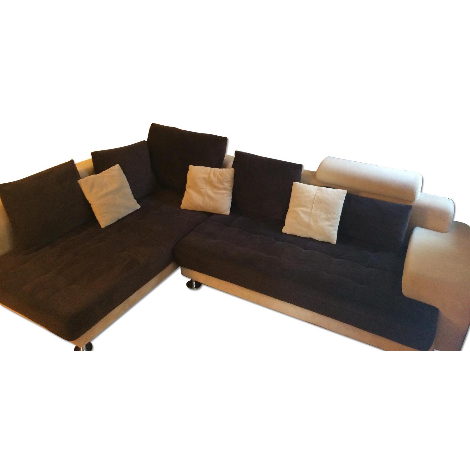 Microfiber L-Shaped Couch - AptDeco