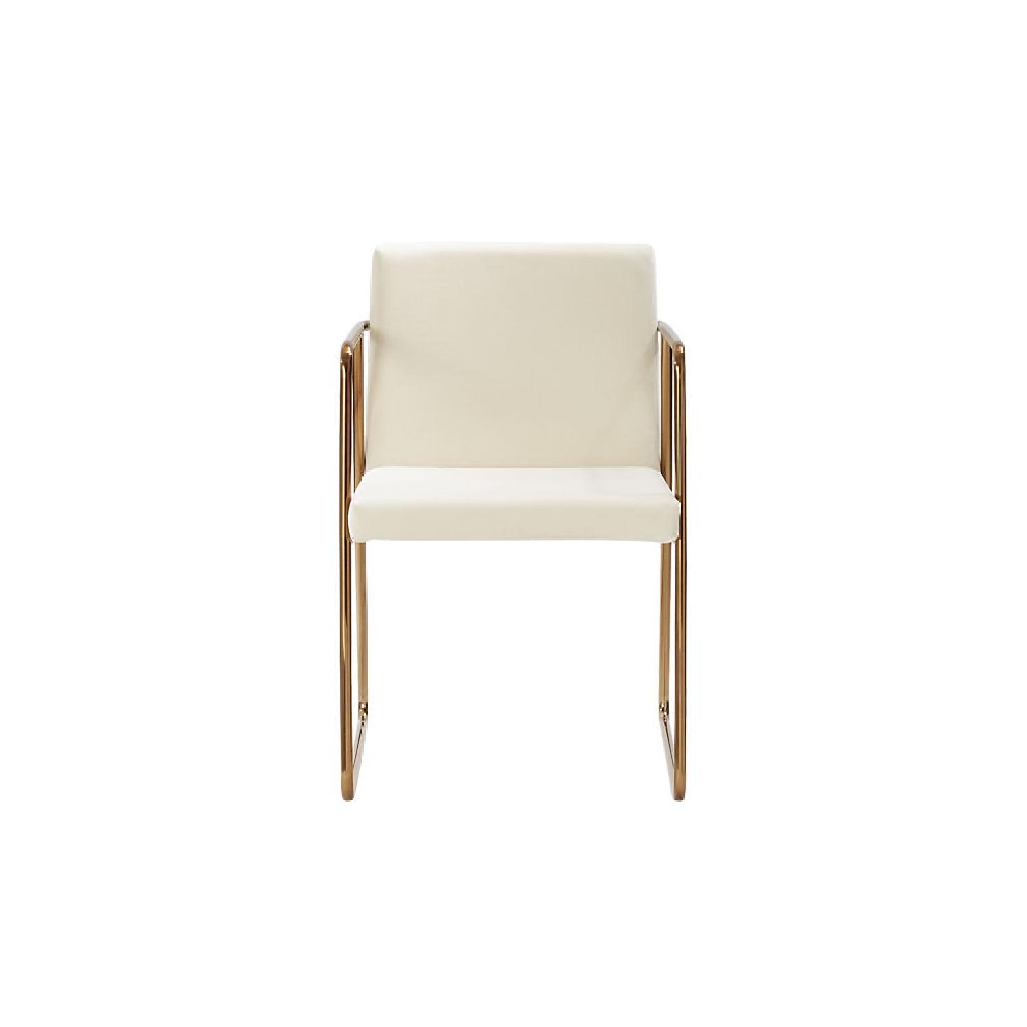 CB2 Rouka White Velvet Dining Chair - AptDeco