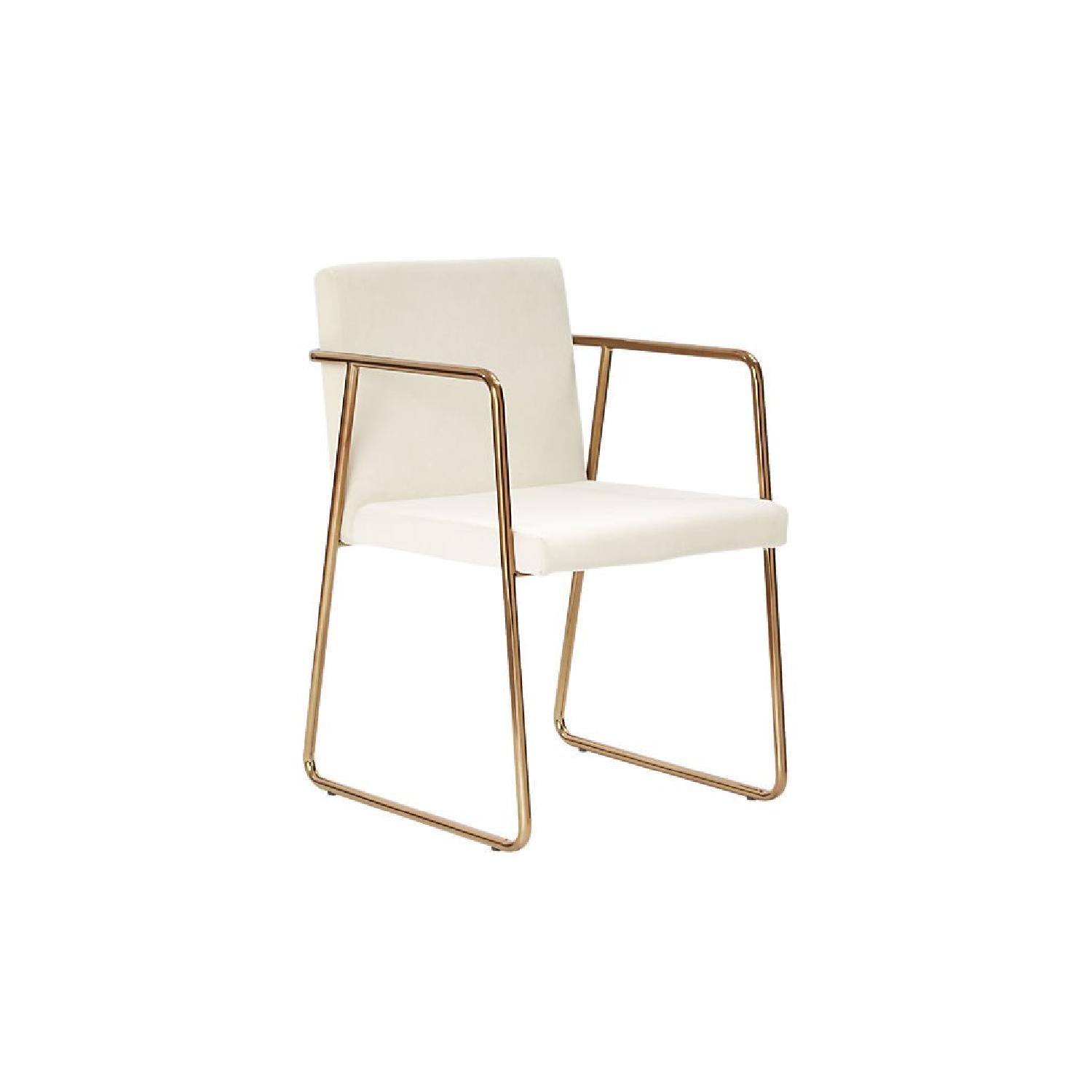 CB2 Rouka White Velvet Dining Chair - AptDeco