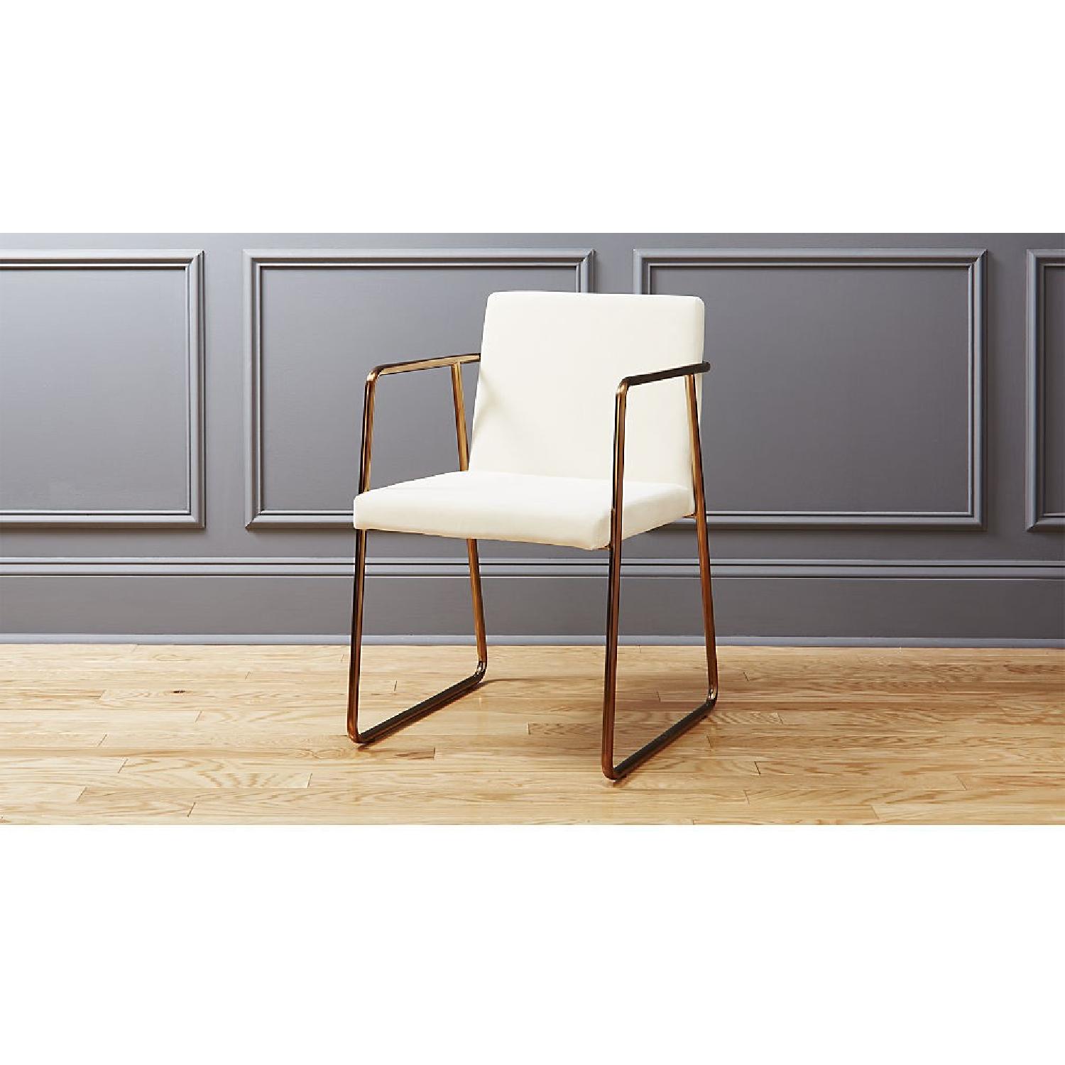 CB2 Rouka White Velvet Dining Chair - AptDeco