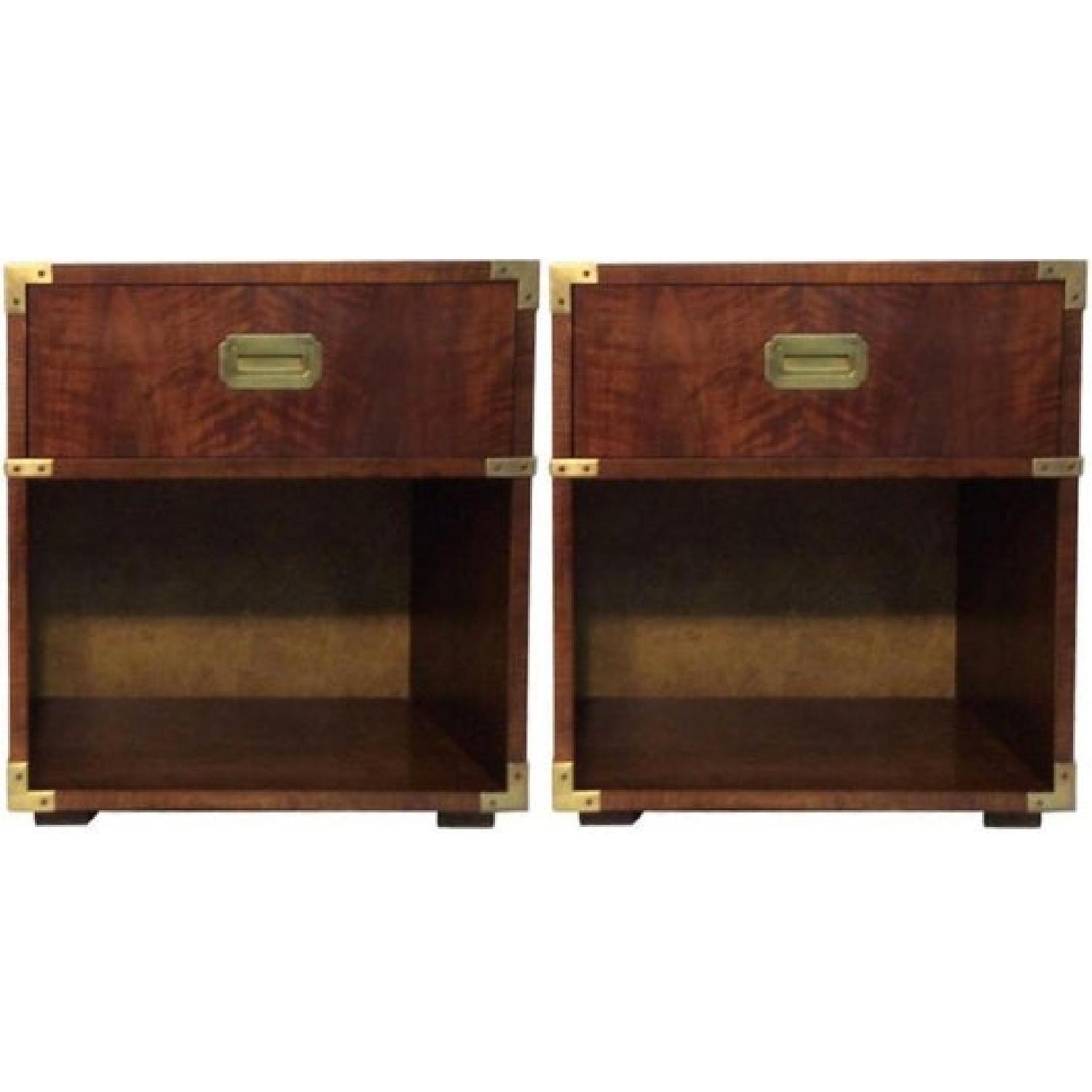 Henredon Campaign Nightstands - AptDeco