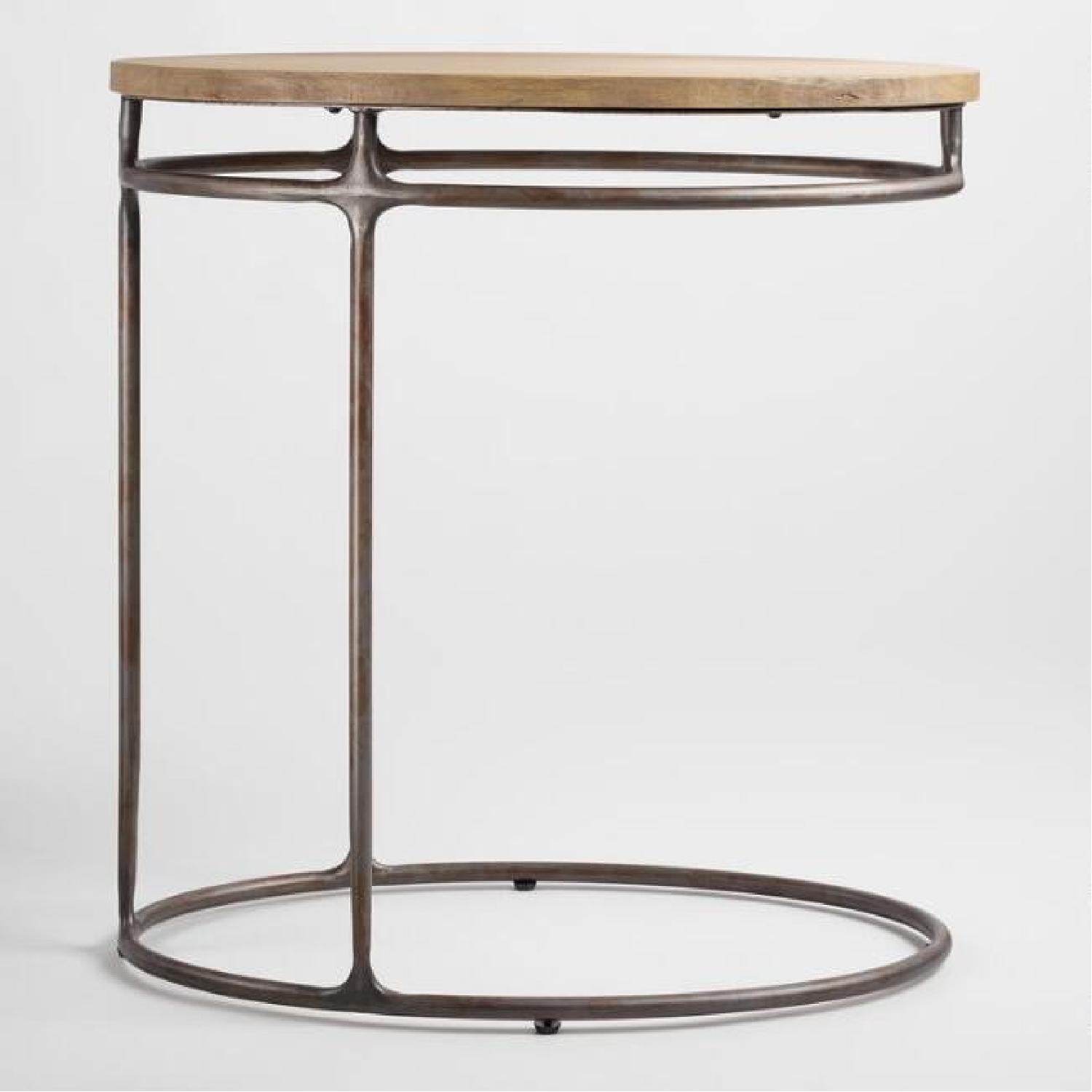 Wood And Metal Oval Laptop Table - AptDeco