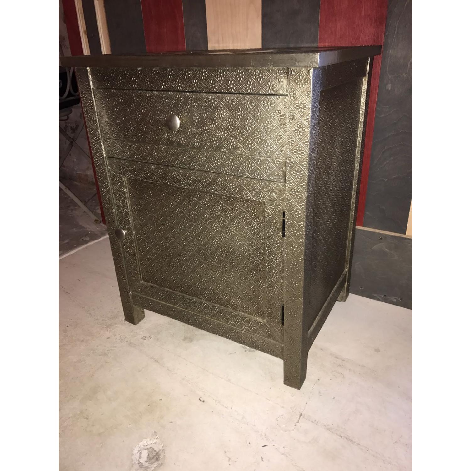 Kiran Embossed Metal Cabinet - AptDeco