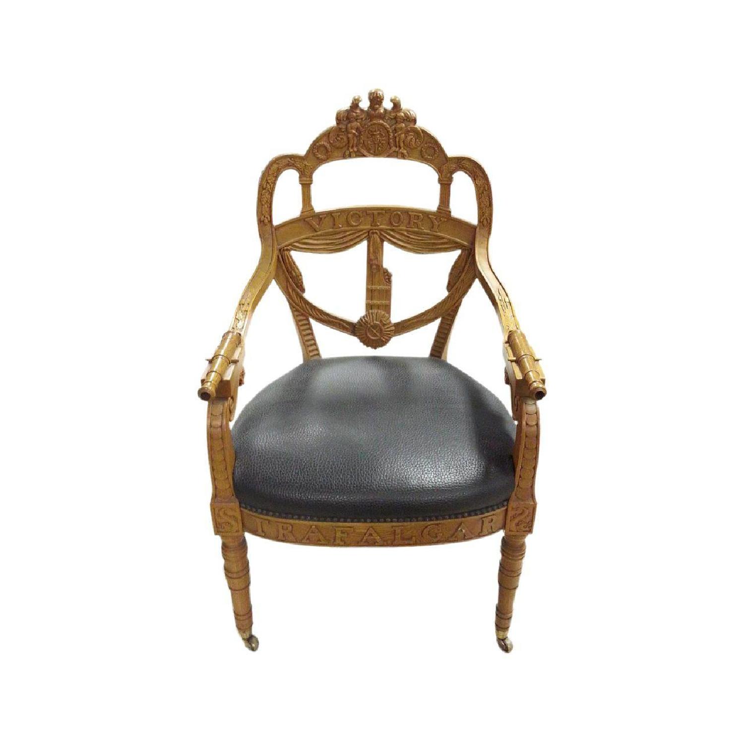 Carved Wood Regency Style Victory Chair - AptDeco