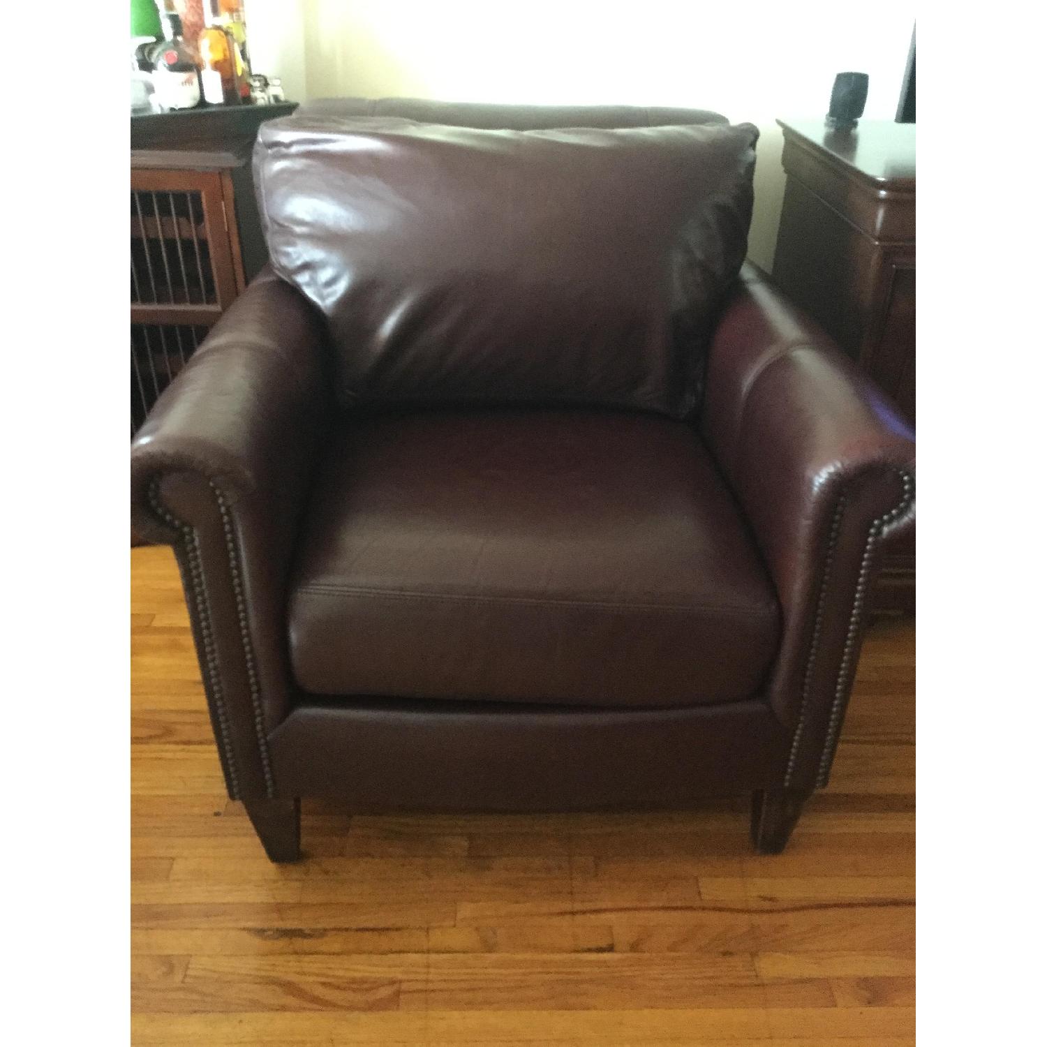 Stickley Craftsman Leather Armchair & Ottoman - AptDeco