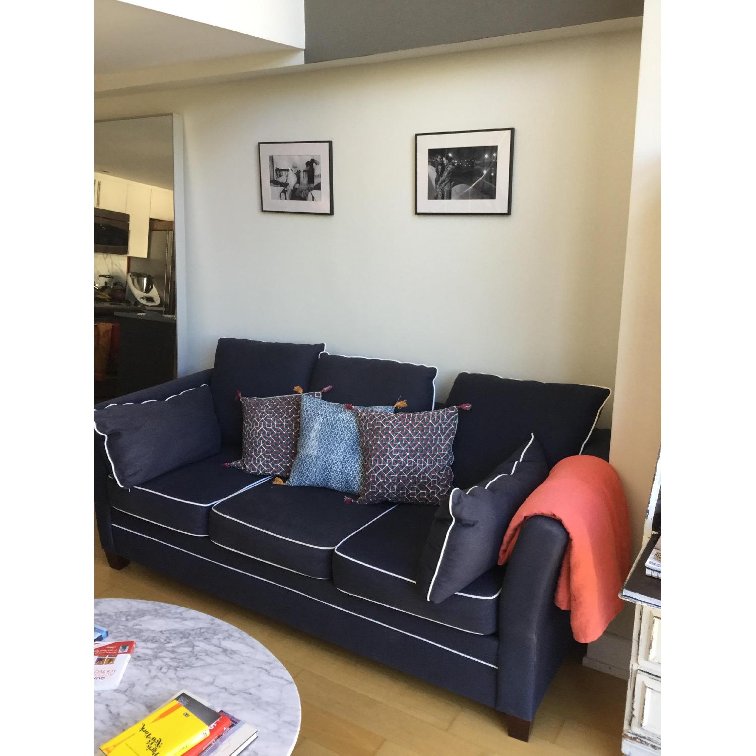 Jennifer Convertibles Blue Sleeper Sofa - AptDeco