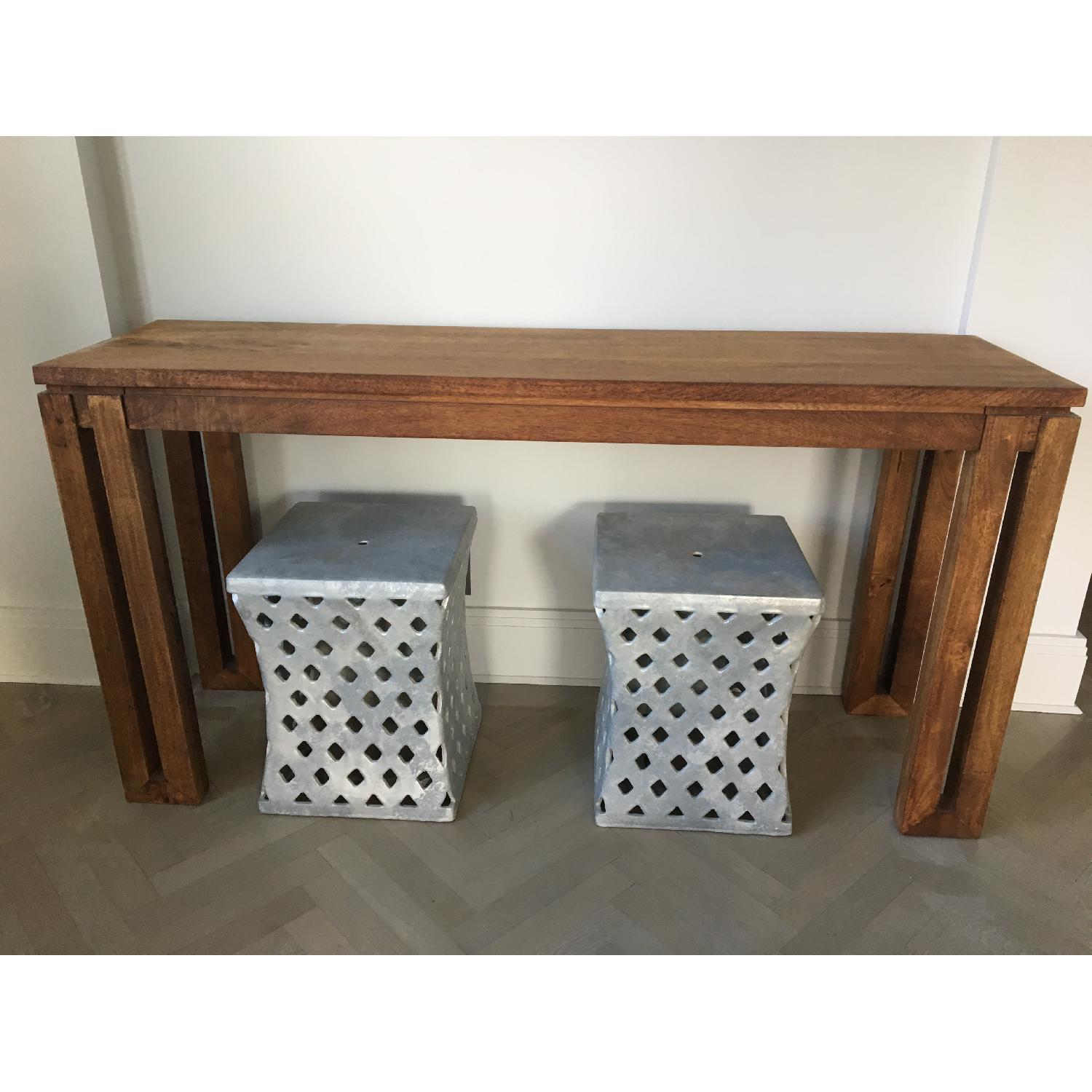 Mecox Reclaimed Wood Console Table - AptDeco